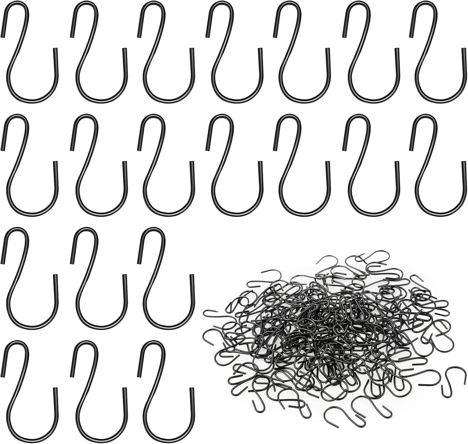 tyi Mini S Hooks for Hanging 150 Pcs Black S Hooks Small S Shaped Metal ...