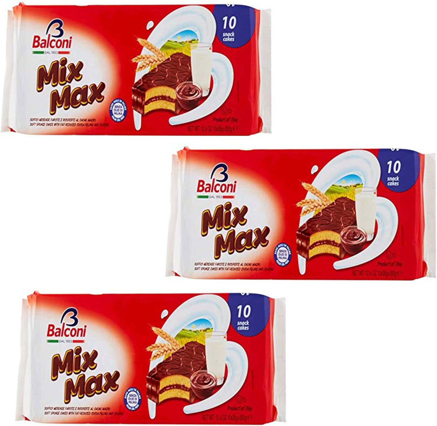 Amazon.com: Balconi Mix Max Snack Cake, 10 Snack Cakes, 350 Gram (Pack ...