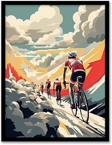 Amazon.com: Modern Cycle Road Race Artwork Paris Roubaix Hell Of The ...