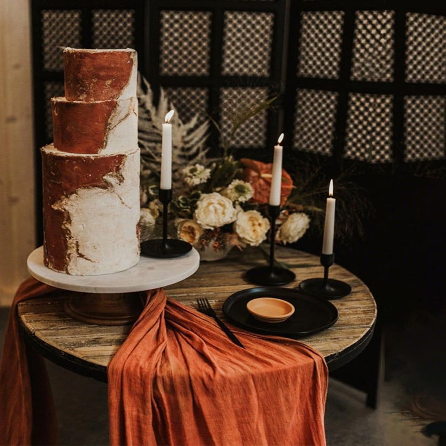 Snapklik.com : 10 Pack Terracotta Cheesecloth Table Runners, 10Ft Burnt ...