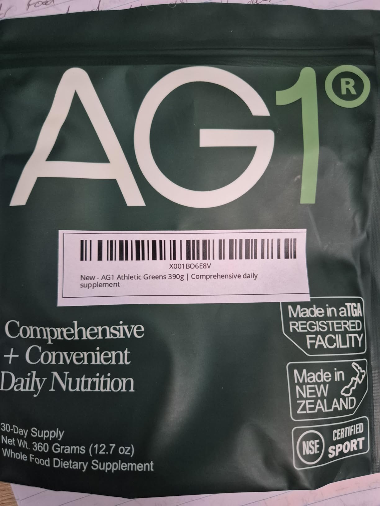 AG1 Athletic Greens 390g | Comprehensive daily supplement : Amazon.com ...