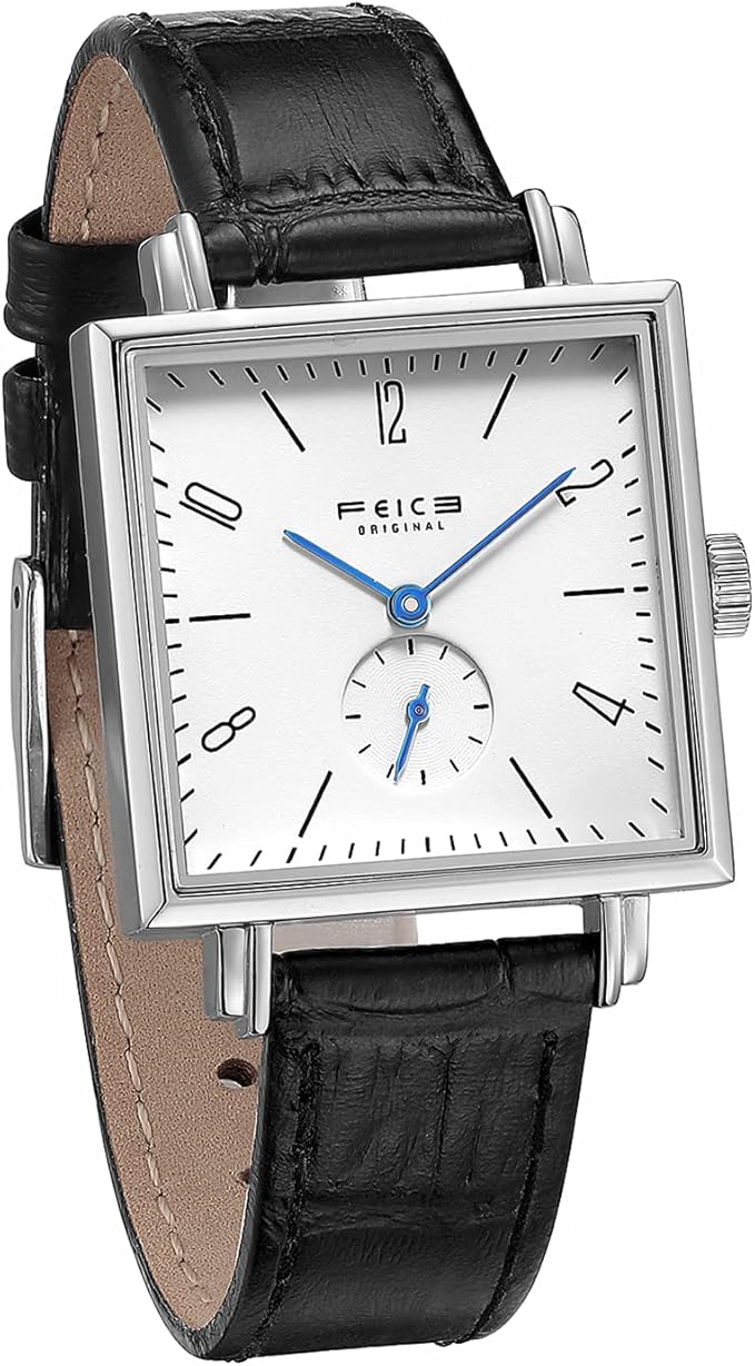 FEICE Women's Sapphire Crystal Minimalist Square Watch Classic Bauhaus ...