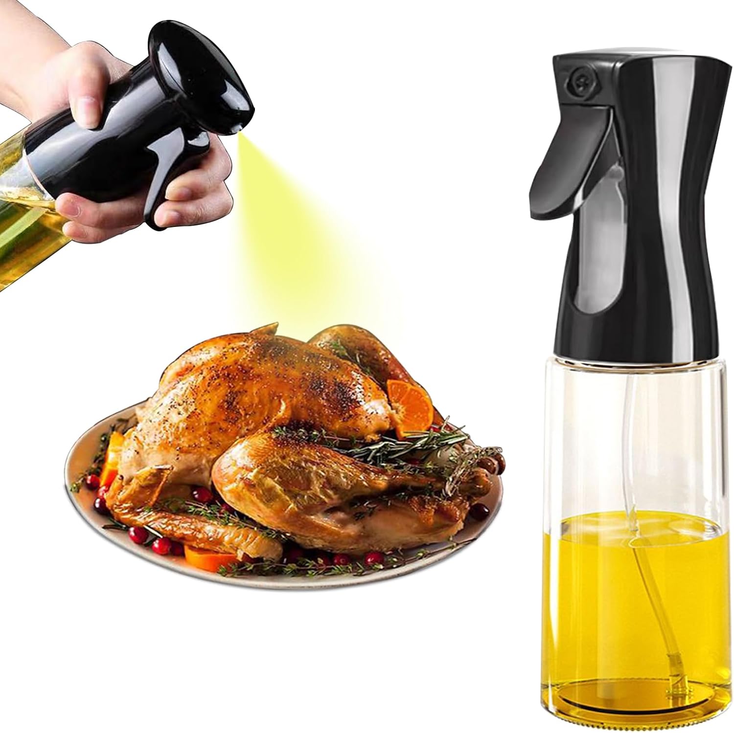 Amazon.com: ROHGAO Oil Sprayer for Cooking -200ml Glass Olive Oil ...
