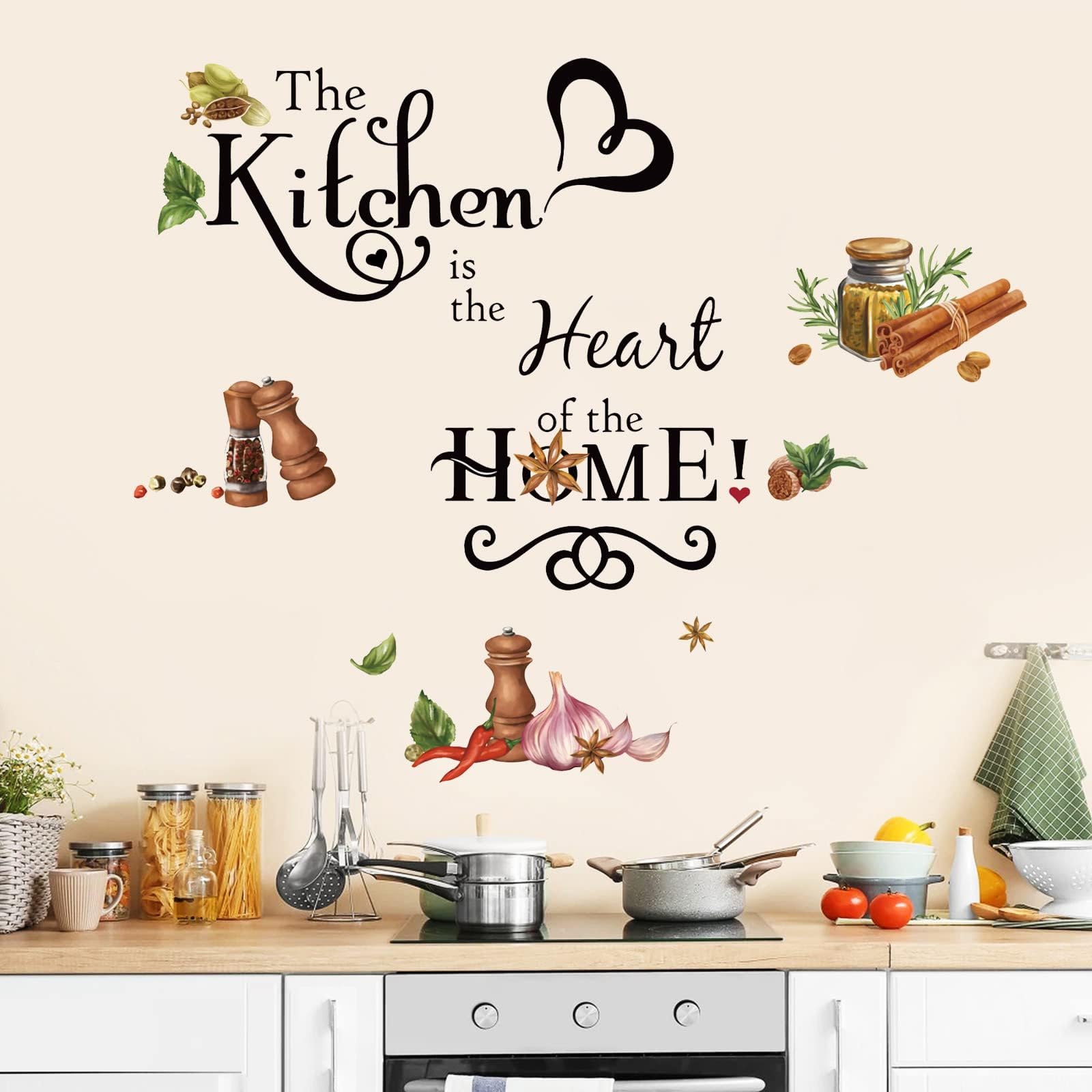 Amazon.com: Vinyl Wall Stickers Kitchen Quote This Kitchen is Seasoned ...