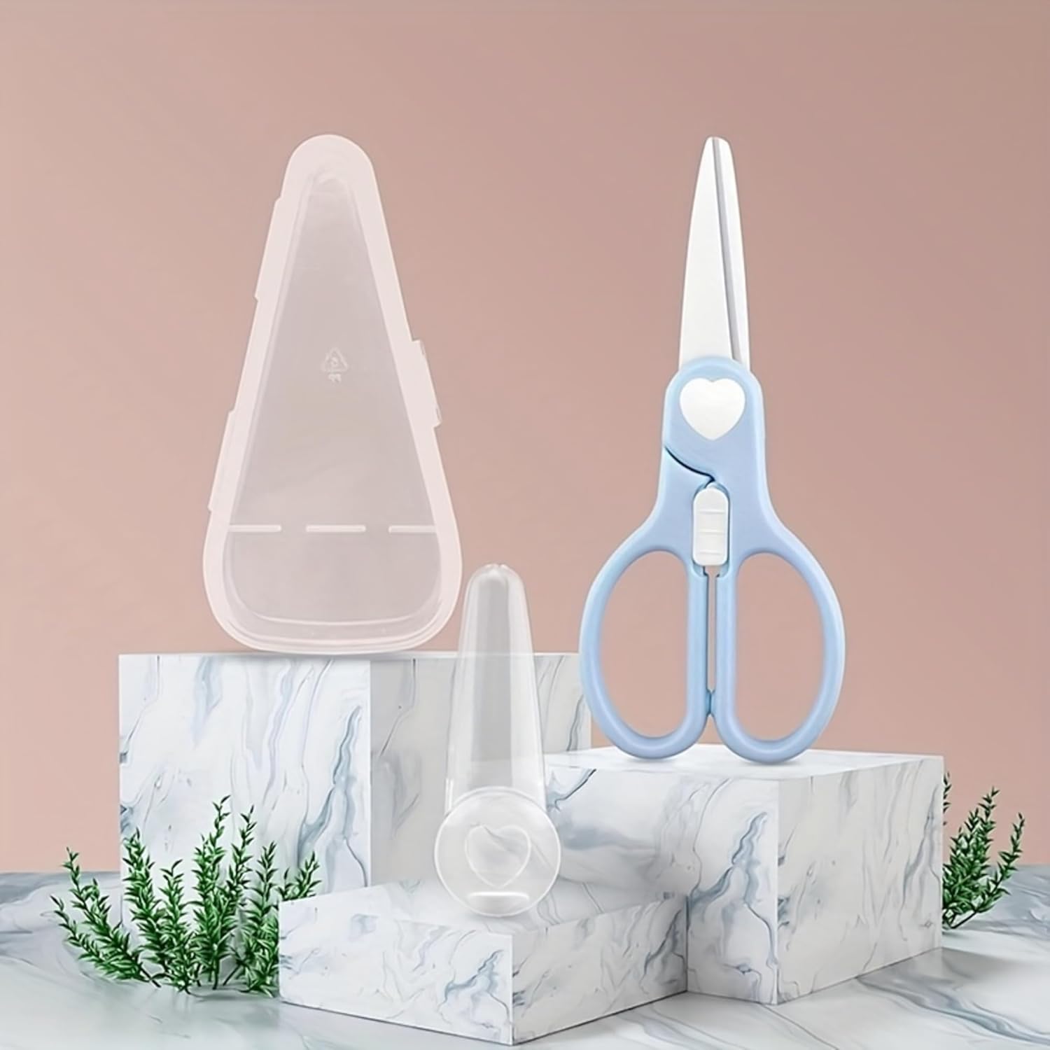 Ceramic Blade Scissors with Sheath Blue, Non-Stick Sharp Kitchen Shears ...