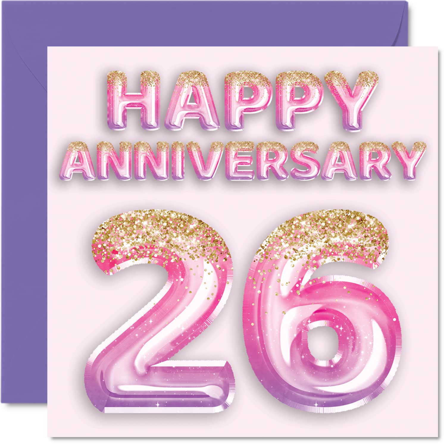 Buy Pretty 26th Anniversary Card for Wife Girlfriend Husband Boyfriend ...