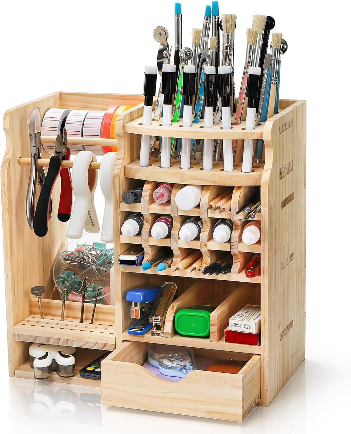 Amazon.com: Mezchi Wooden Screwdriver Organizer Holder, 50 Slots ...