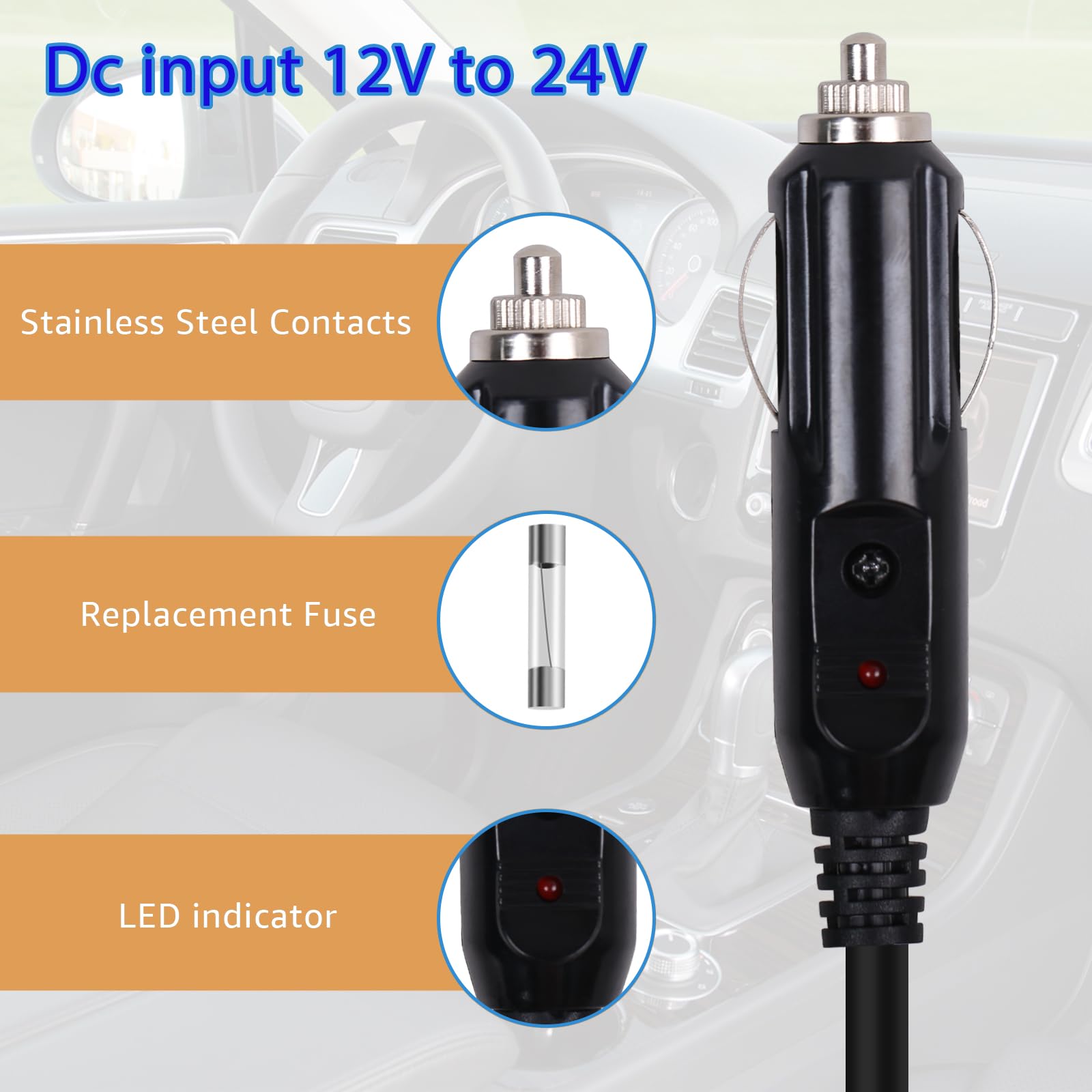 Snapklik.com : 12V/24V Car Chargers Cable For Jackery/BLUETTI/GRECELL ...