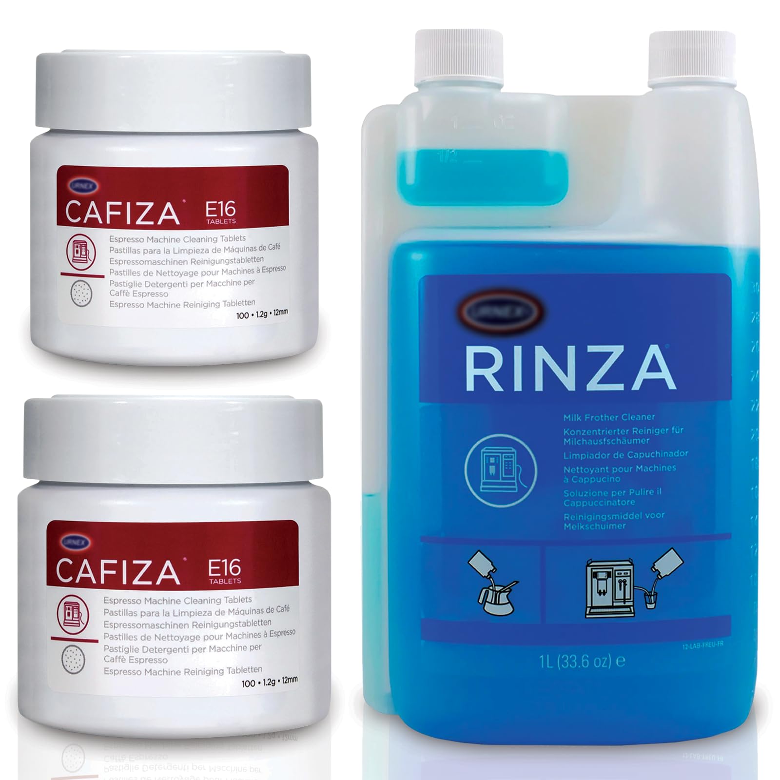 Amazon.com: Pelecom Cafiza Tablets 200ct + Rinza 33.6oz Milk Frother ...