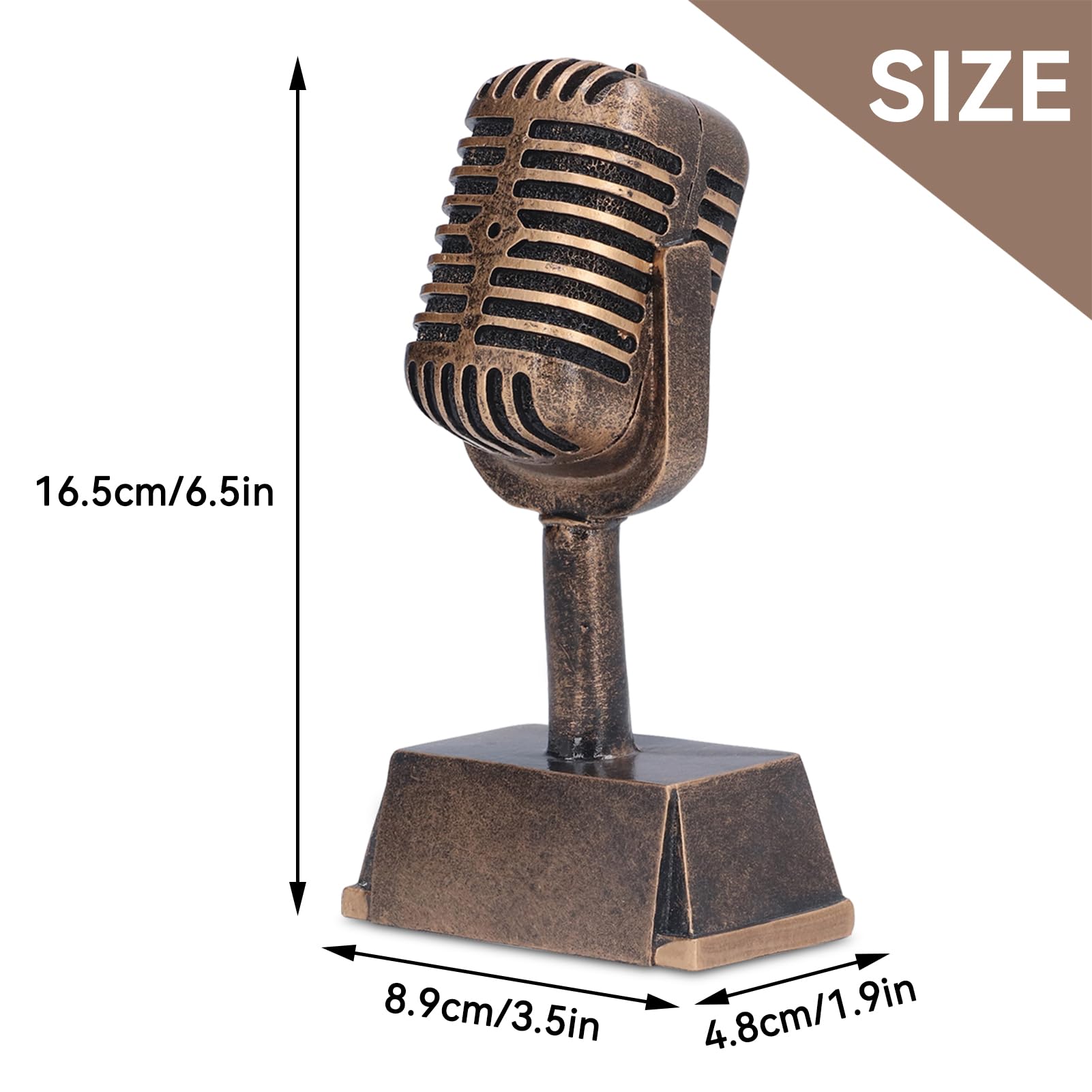 Snapklik.com : Award Trophy, Retro Microphone Props Model Resin Vintage ...
