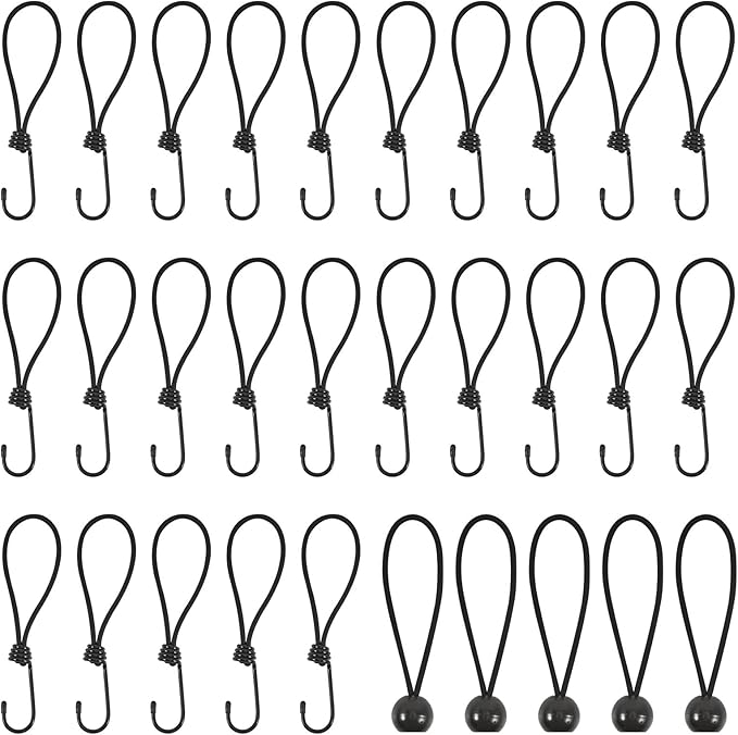 Pack of 30 Bungee Elastic Expanders, 18 cm [25xTensioning Rubber with ...