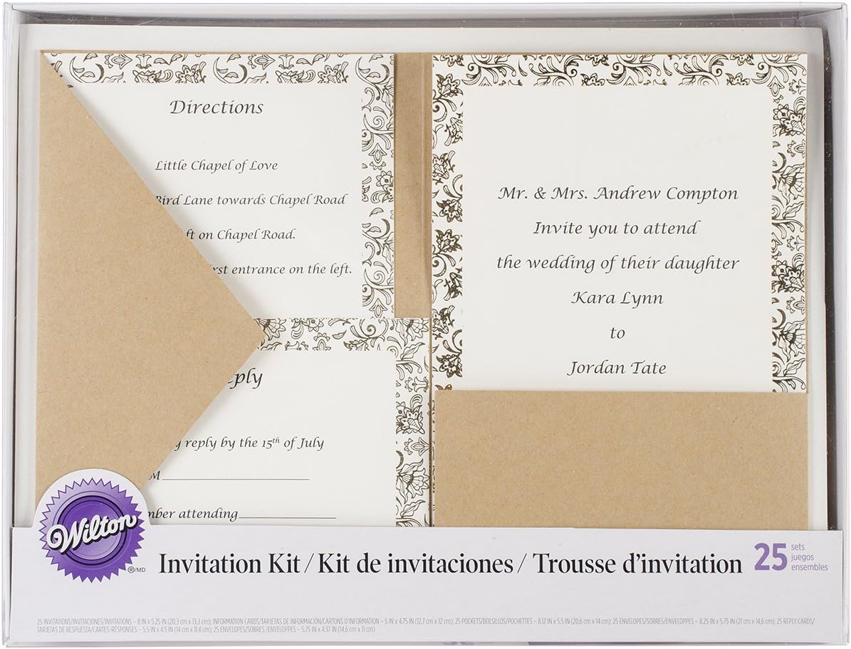 Amazon.com: Wilton 1008-8956 Kraft Pocket Invitation Kit for Wedding ...