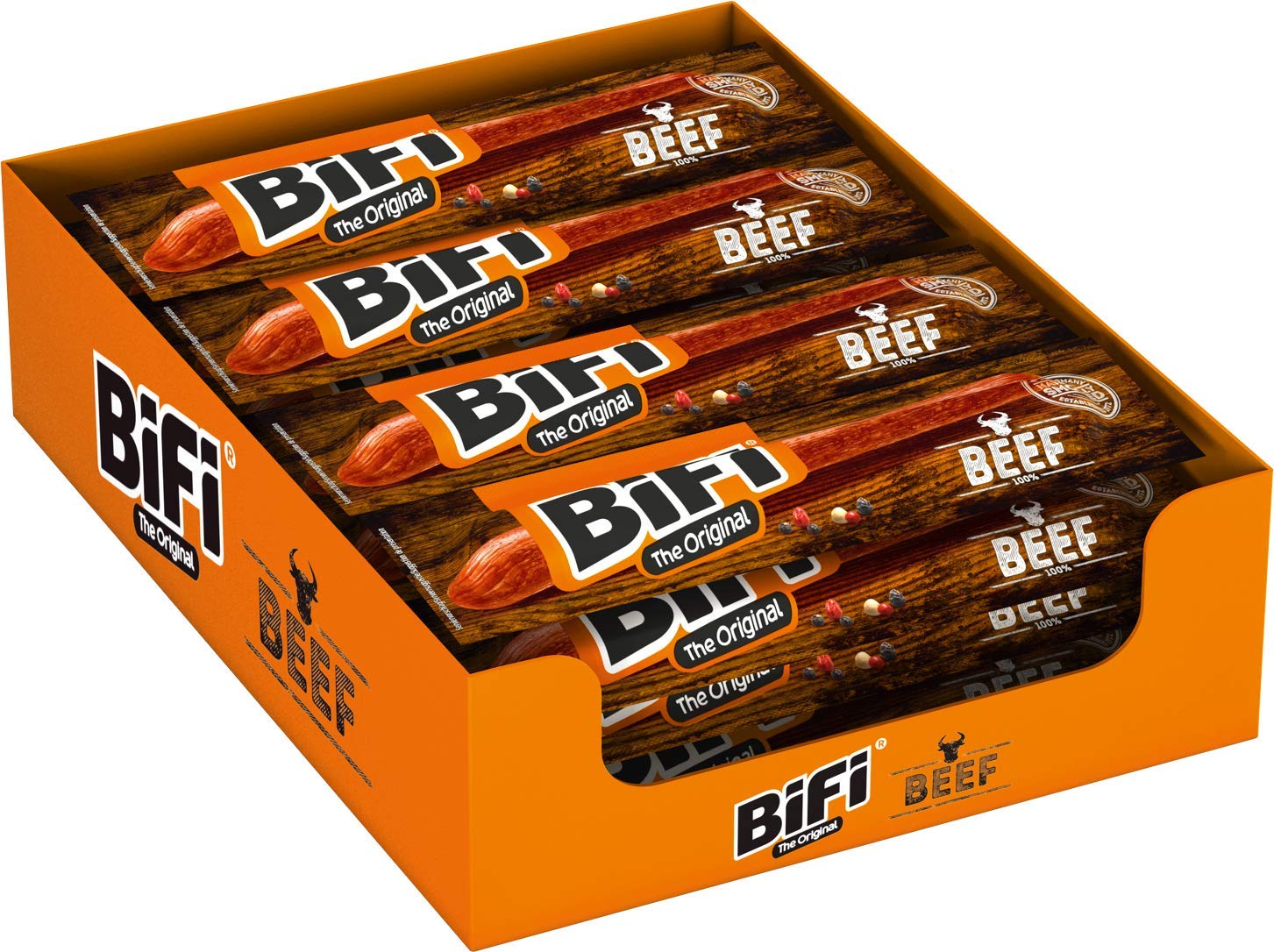 BiFi 100% Beef - 24er Pack (24 x 20 g) - Fleischsnack zum Mitnehmen ...