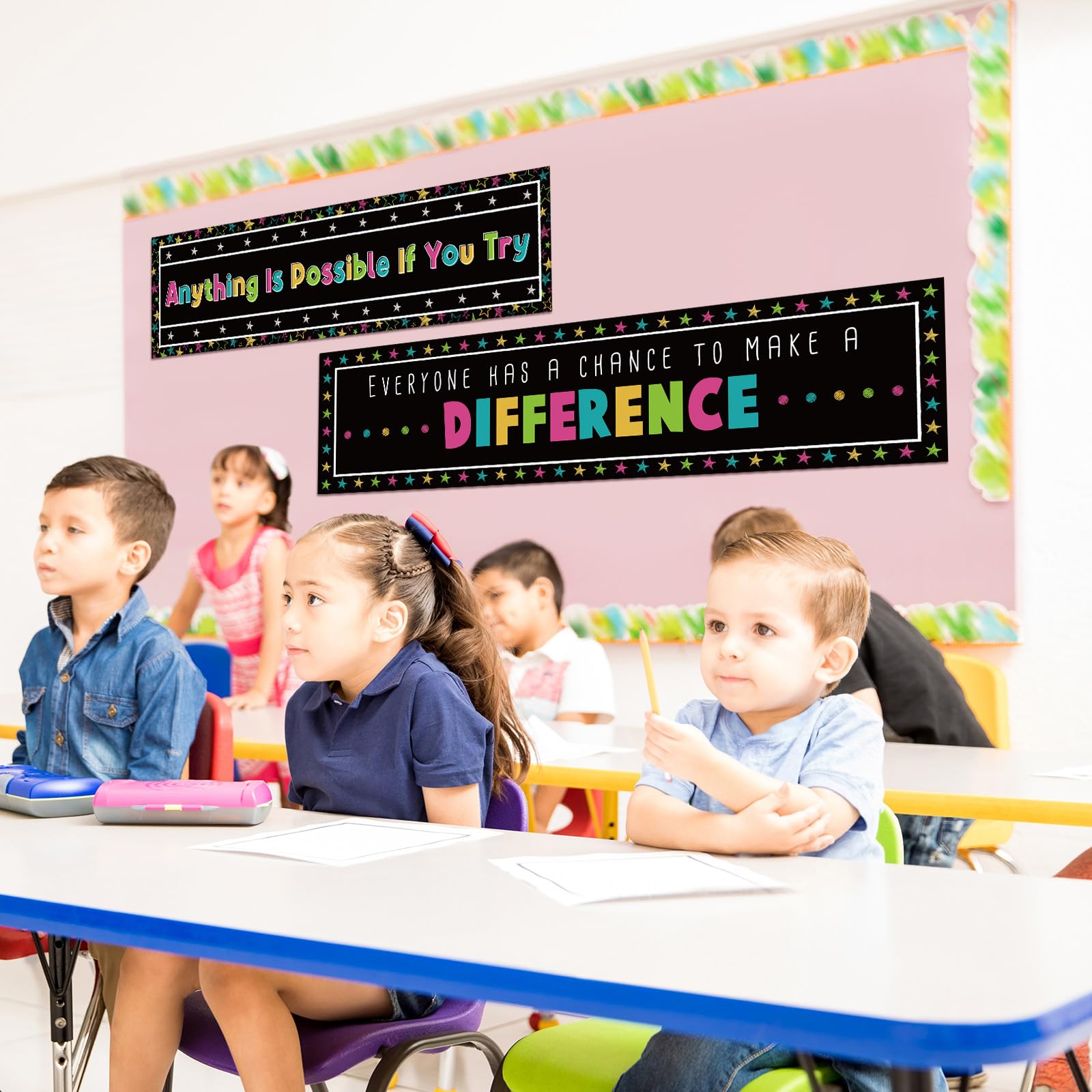 Snapklik.com : 2 Pcs Chalkboard Brights Motivational Classroom Banner ...