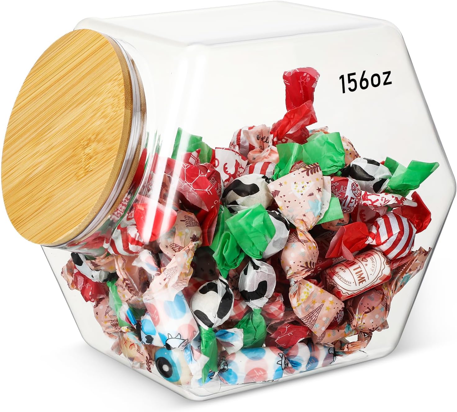 Amazon.com: Pickmesh 1 Pc 156 oz Hexagonal Plastic Candy Jar with ...