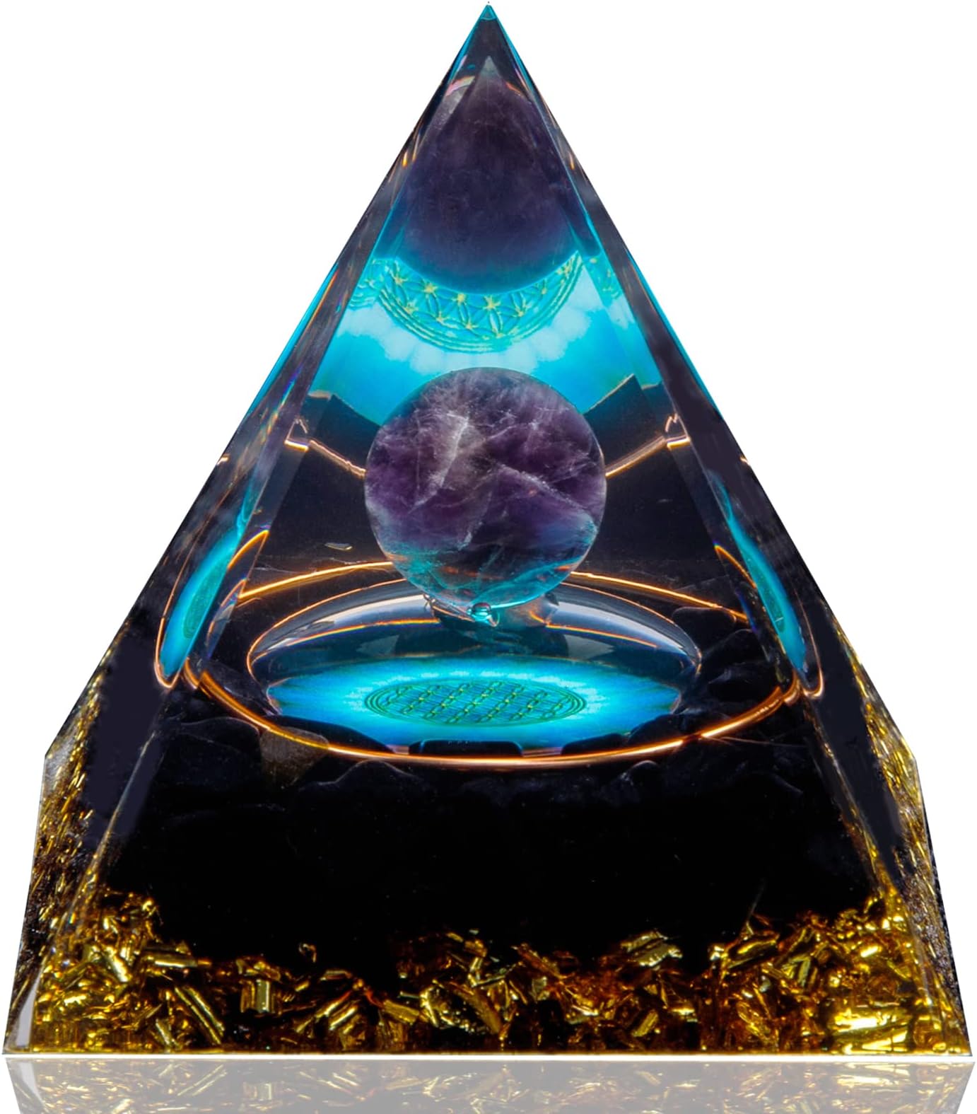 Amazon.com: Tourmaline Orgone Pyramid Charged for Wealth, Happiness ...