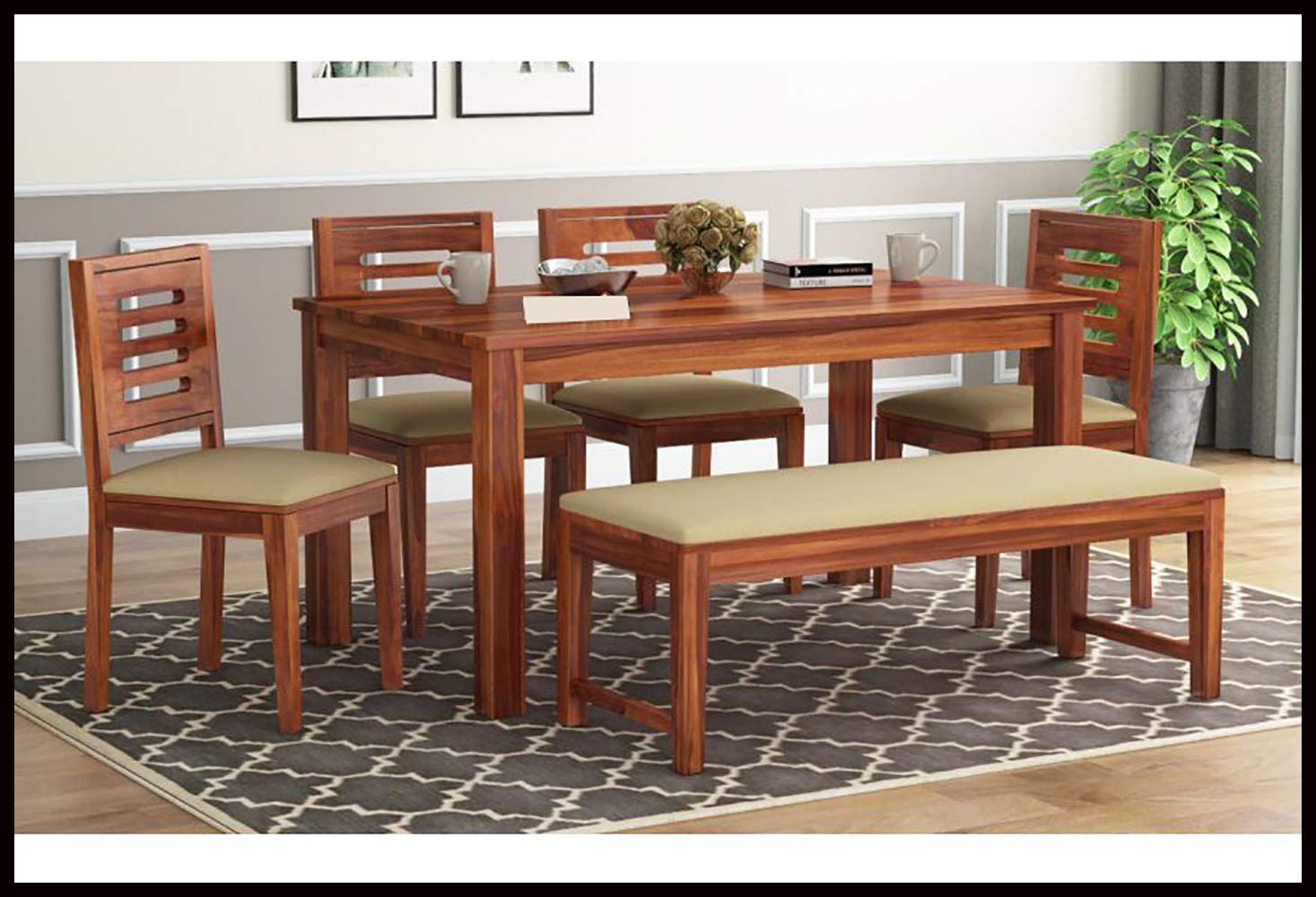 Ramdoot Furniture Wooden Dining Table 6 Seater | Six Seater Dinning ...