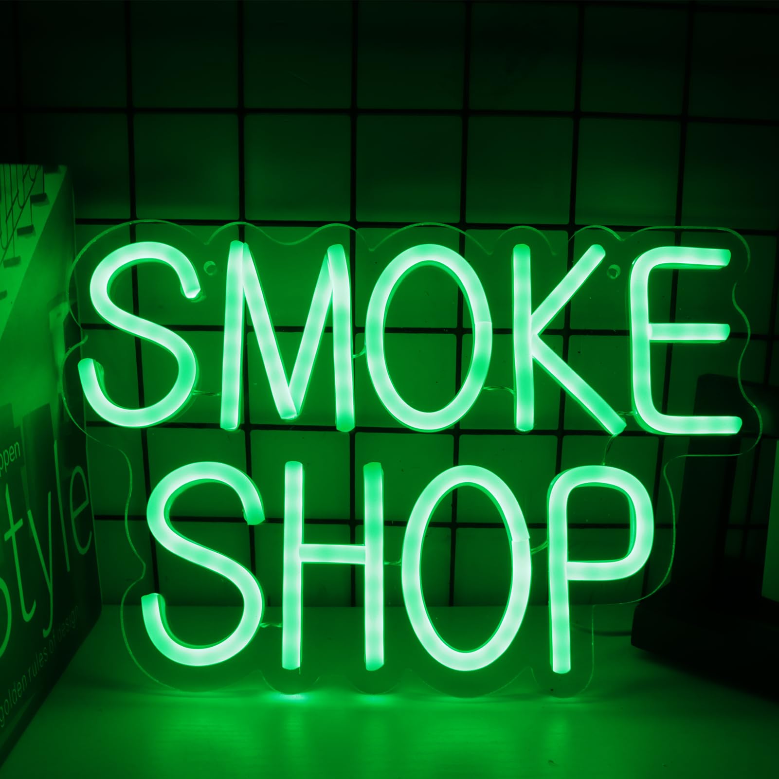 Amazon.com : KODGGHK Smoke Shop Neon Signs for Wall Decor, Dimmable ...