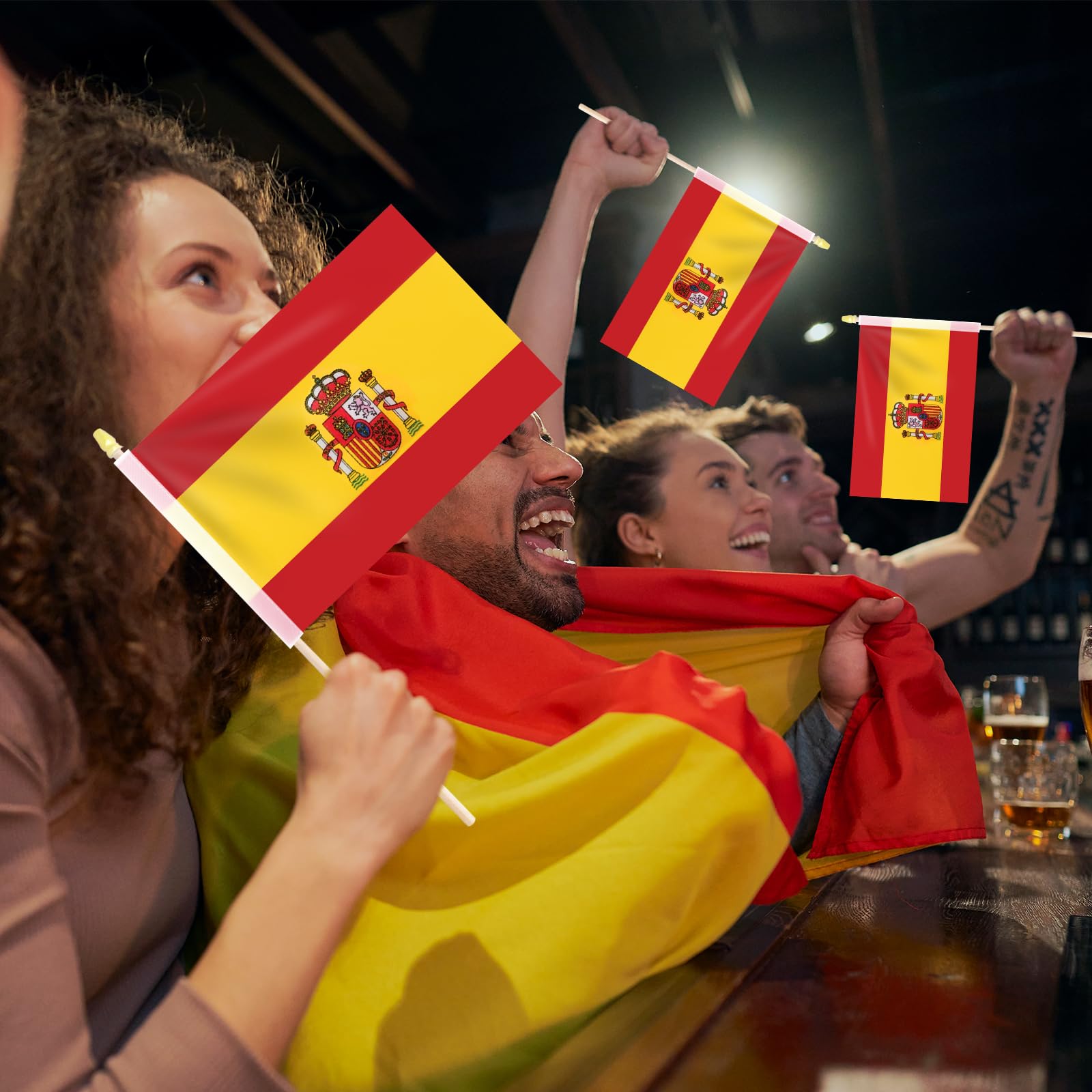 Snapklik.com : Pack Of 20, Handheld Spain Flags 5x8 Inch Small Spanish ...