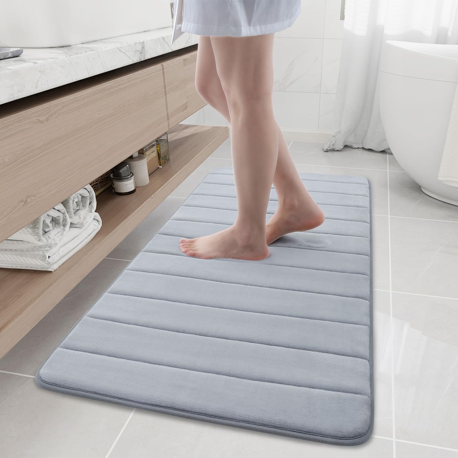 Amazon.com: Buganda Memory Foam Bath Mat Rug, 47" x 20", Ultra Soft and ...