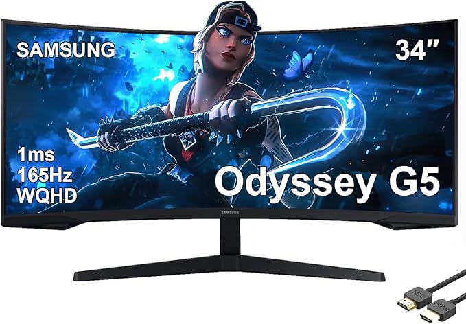 Amazon.com: SAMSUNG 34" Odyssey G5 Series Ultra-Wide WQHD Gaming ...