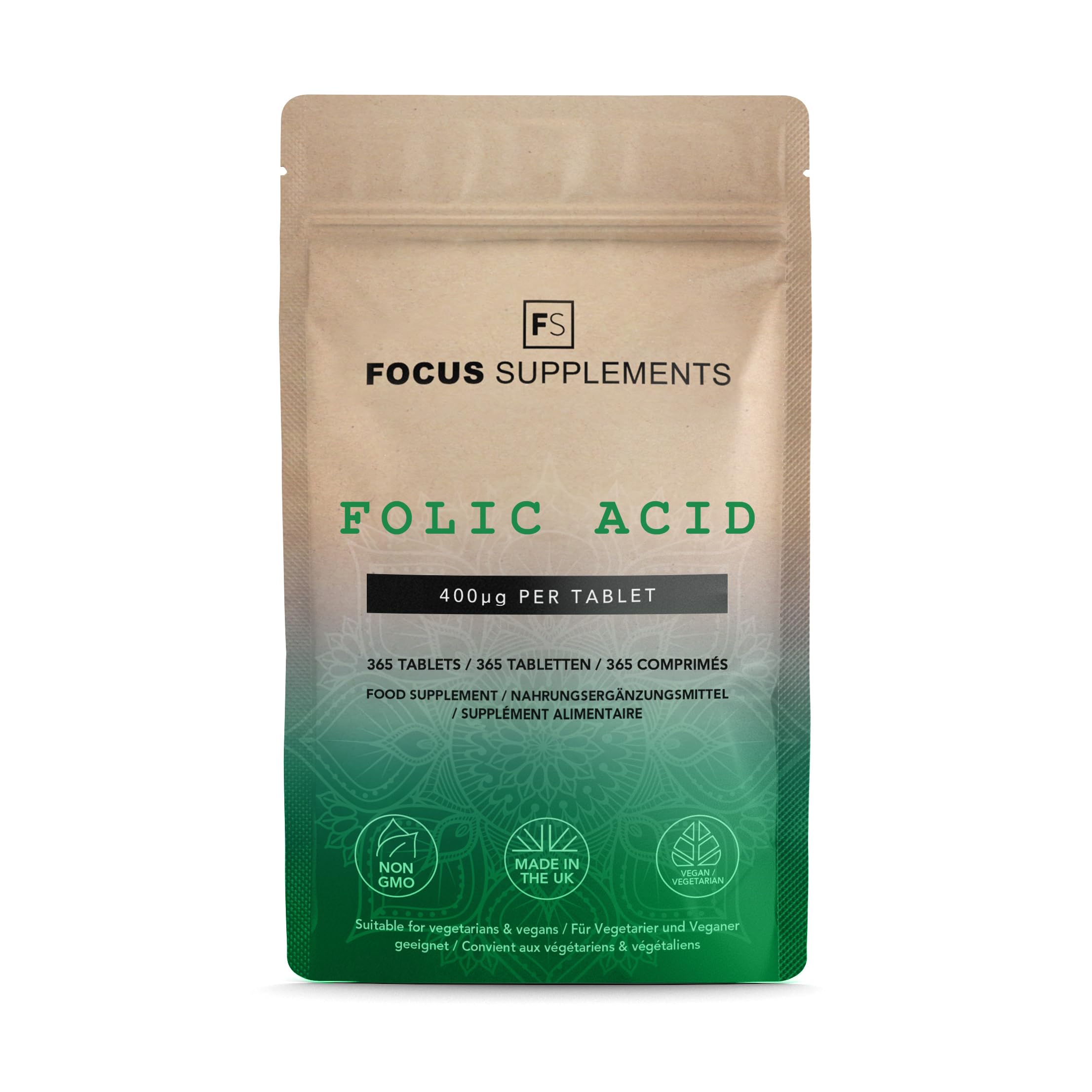 FS Folic Acid | 365 Folic Acid High Strength Tablets - 400µg Folic Acid ...