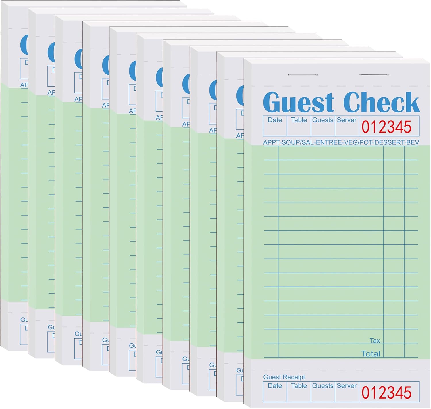 Amazon.com: 10 Packs Green Guest Check,Guest Check Books for Servers ...