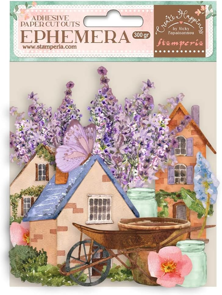 Amazon.com: Stamperia Cardstock Ephemera Adhesive Paper Cut Outs-Create ...