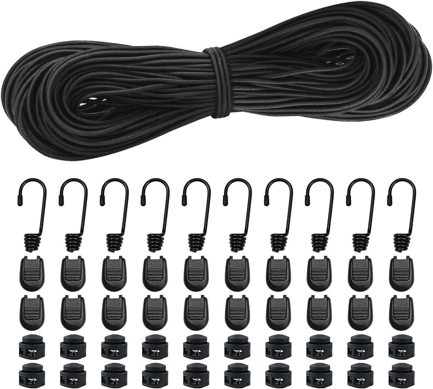 Elastic Bungee Cord,1/8" x 164Ft Marine Grade Bungee Cord Latex Elastic ...