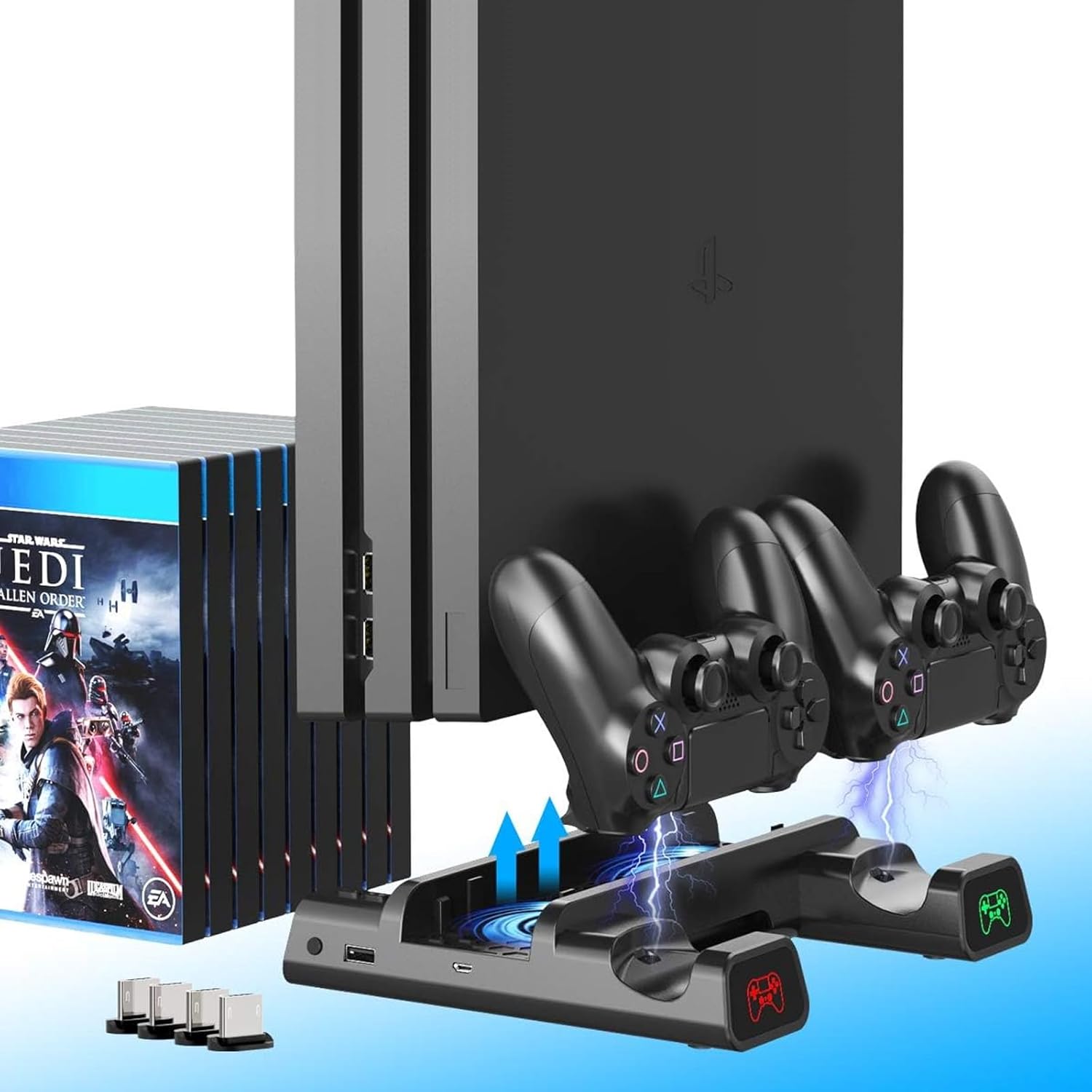 Amazon.com: KUYIGAME Vertical Stand for PS4 Slim/PS4 Pro with 2 Cooling ...