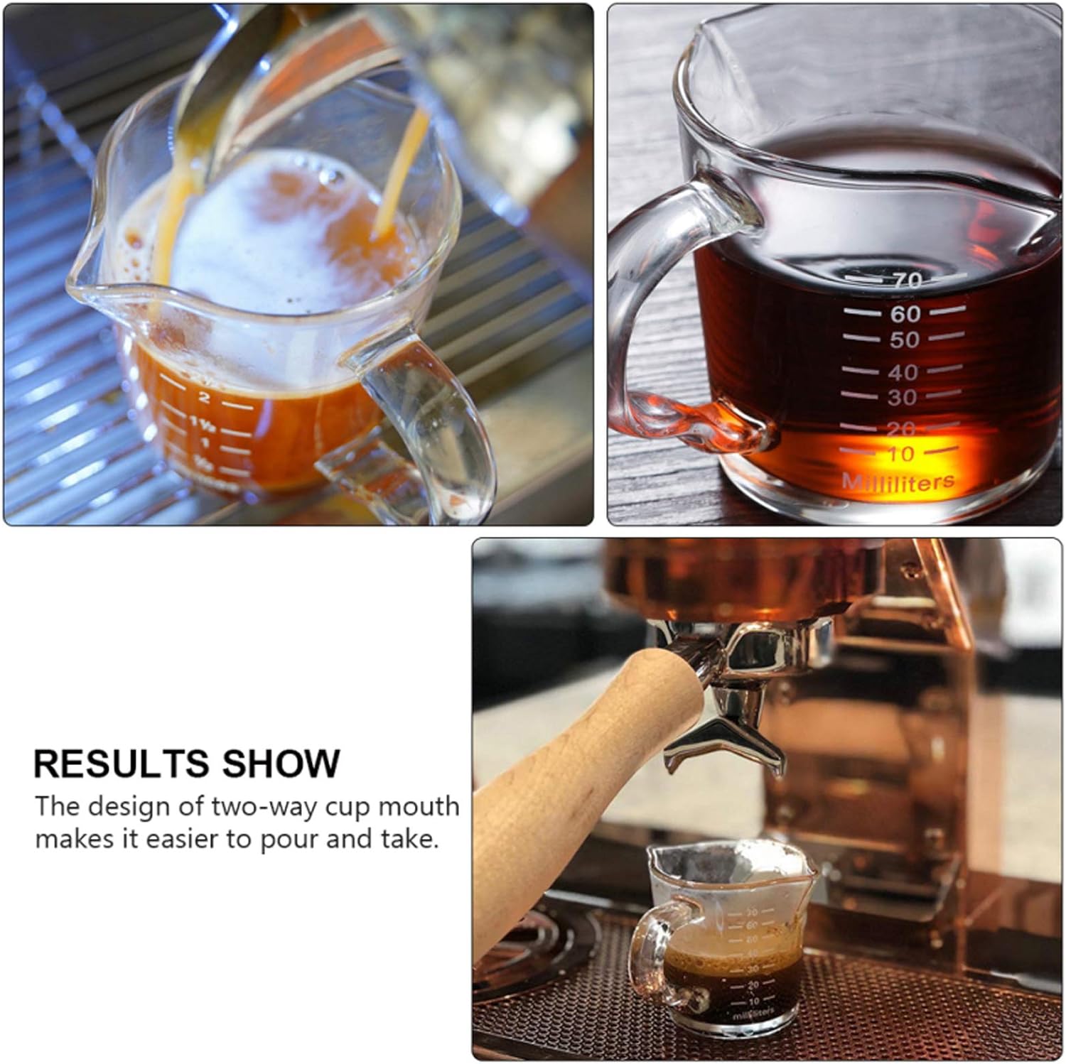 70ml Mini Glass Measuring Cup Jugs Espresso Shot Glass Measure Heavy ...