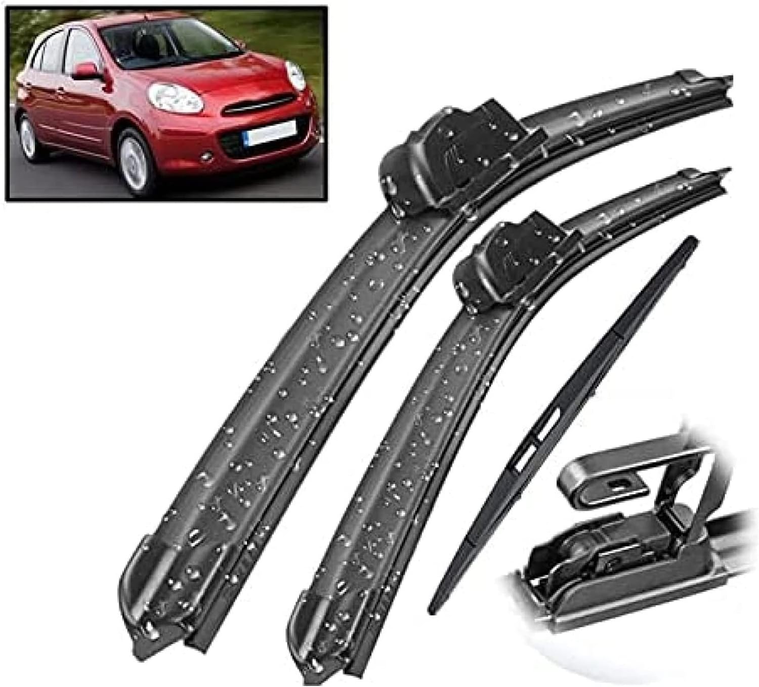 Amazon.com: Car Front And Rear Wiper Blades, For Nissan Micra March ...