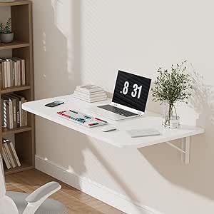 Amazon.com: Wall Mounted Folding Table, Fold Down Desk Wall Mount Drop ...