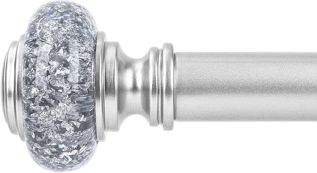 Amazon.com: Silver Extra Long Curtain Rods for Windows 30-240 Inch ...