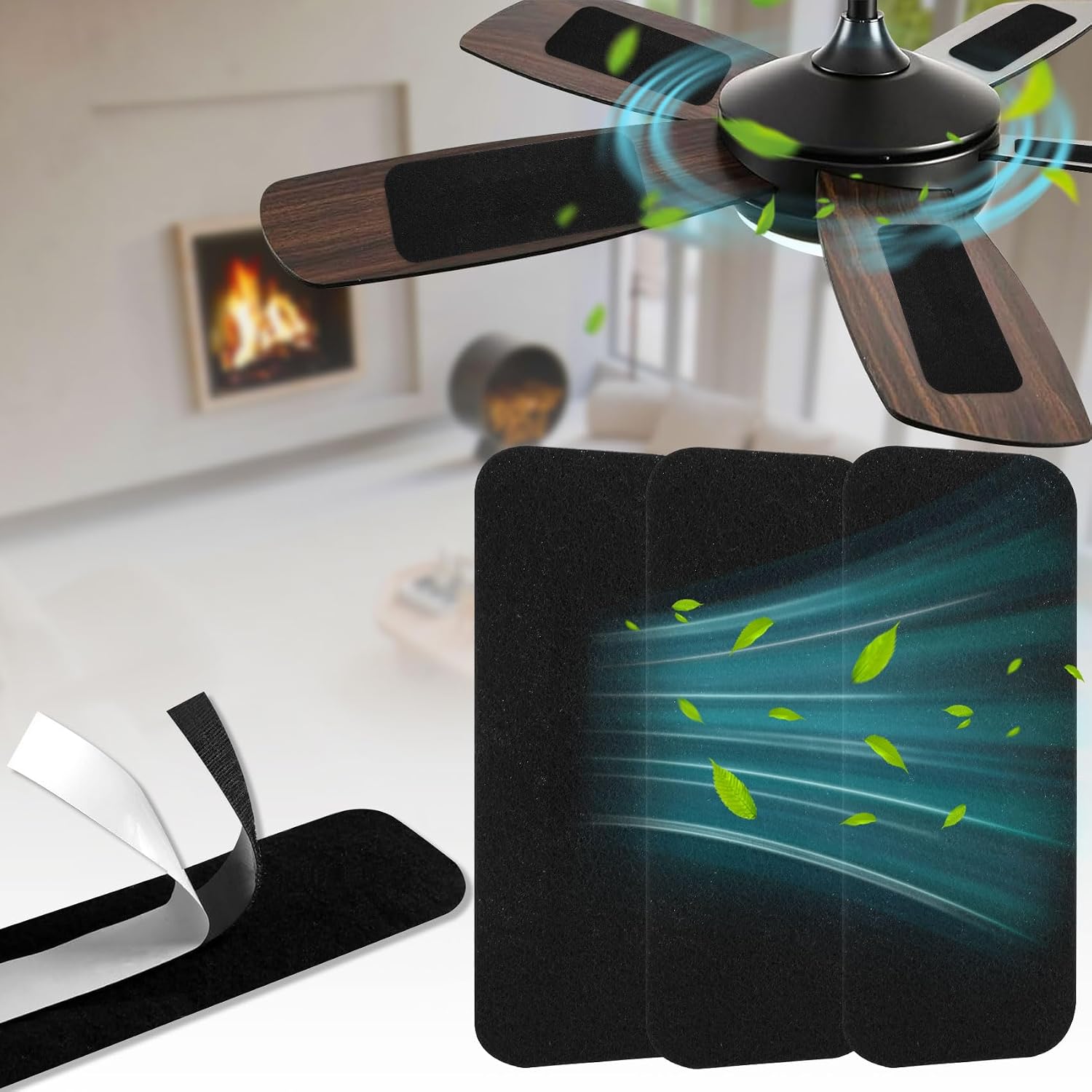 Ceiling Fan Filters for Blades, Activated Charcoal Ceiling Fan Carbon ...