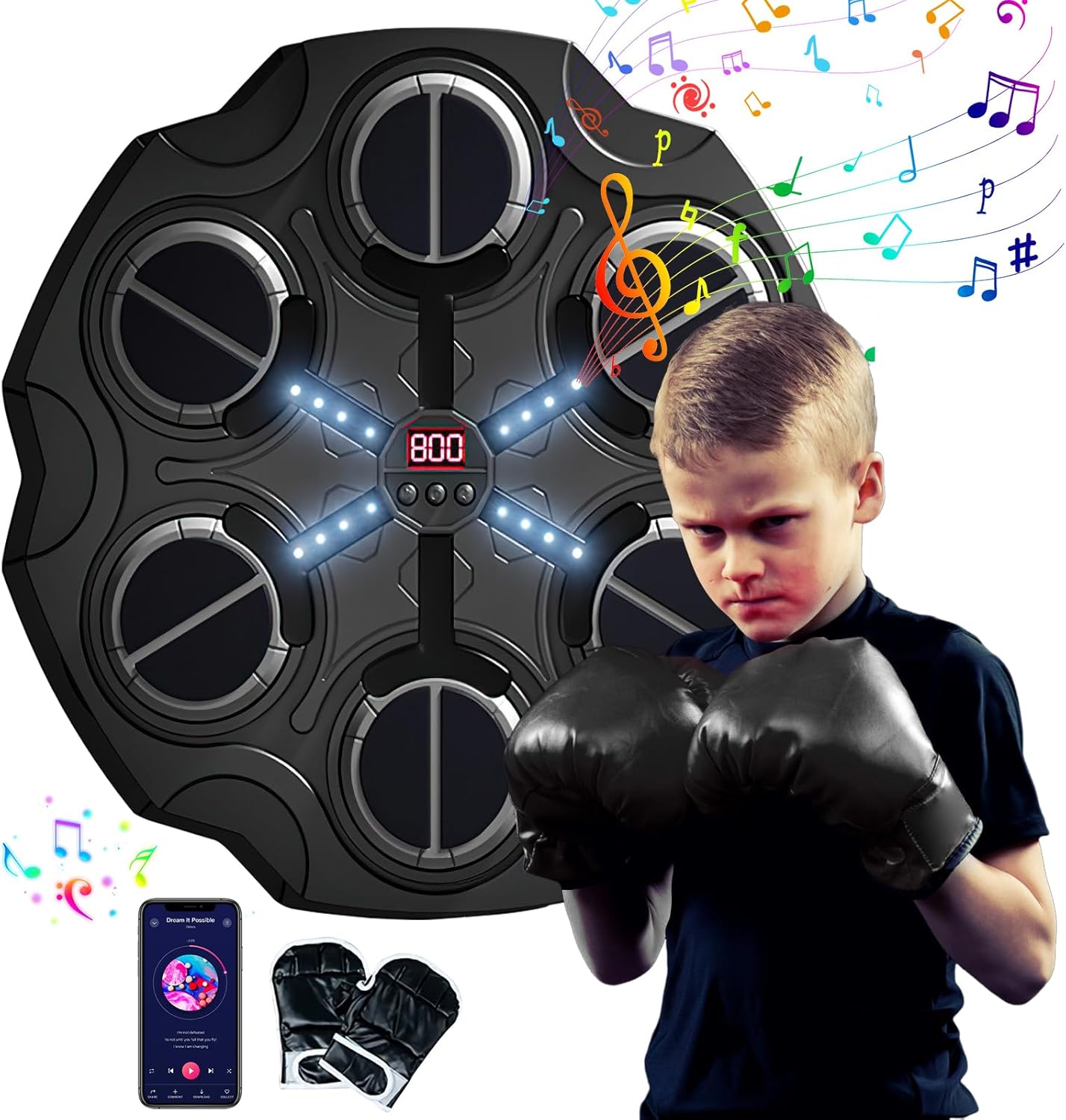 Eznaobo Music Boxing Machine, Boxing Machine Wall Mounted with Boxing ...