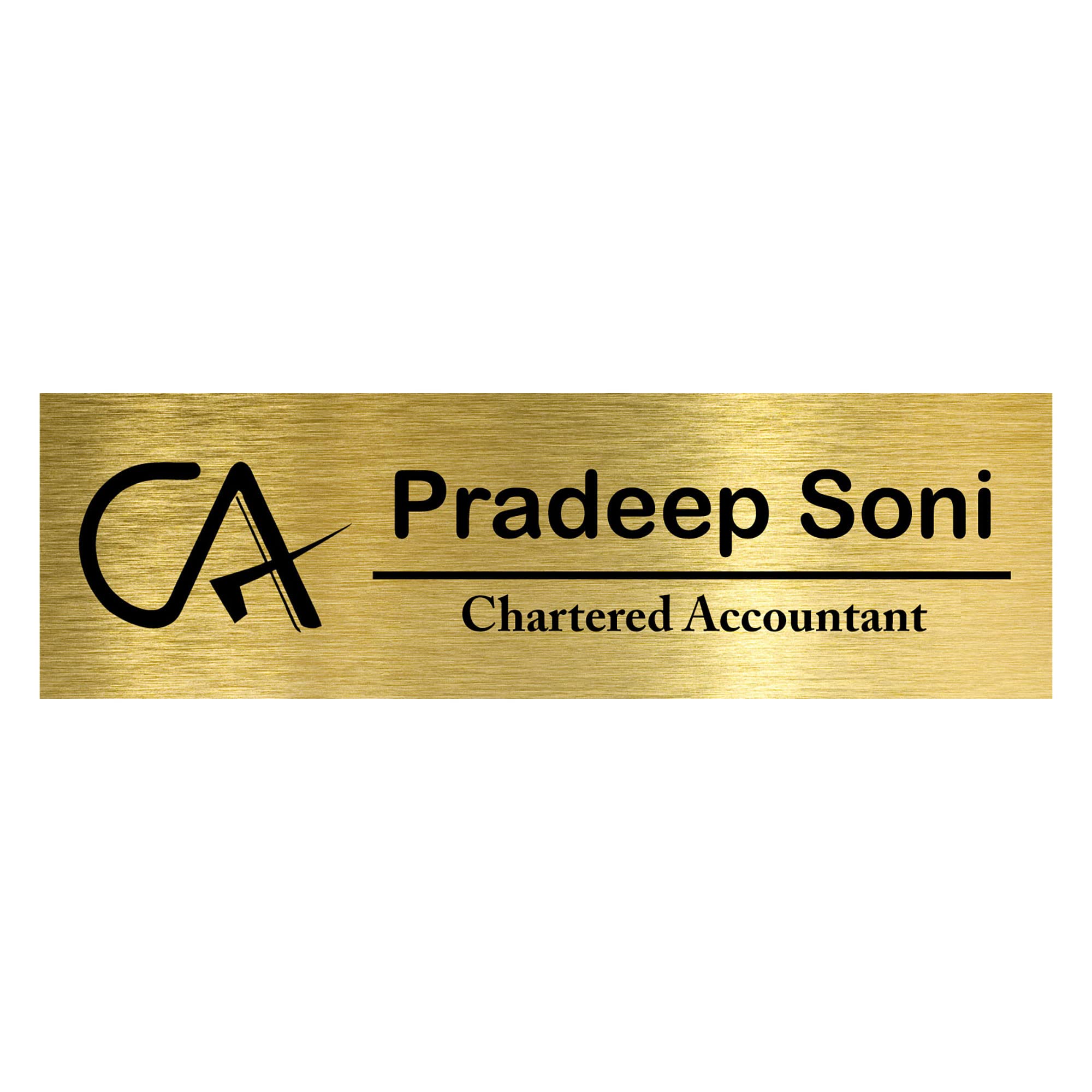 GFTBX Personalized Gold ABS Engraved CA Name Plate For Office & Home (9 ...