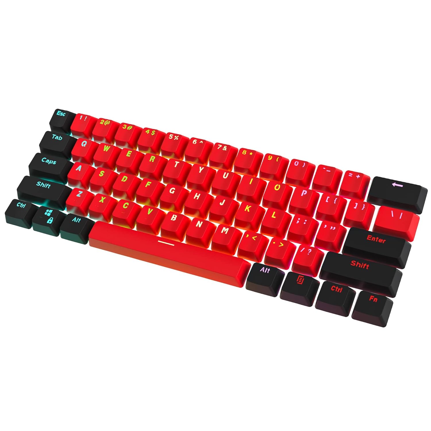 Amazon.in: Buy (Only Keycaps) Red Keycaps 60 Percent Custom Key Caps ...