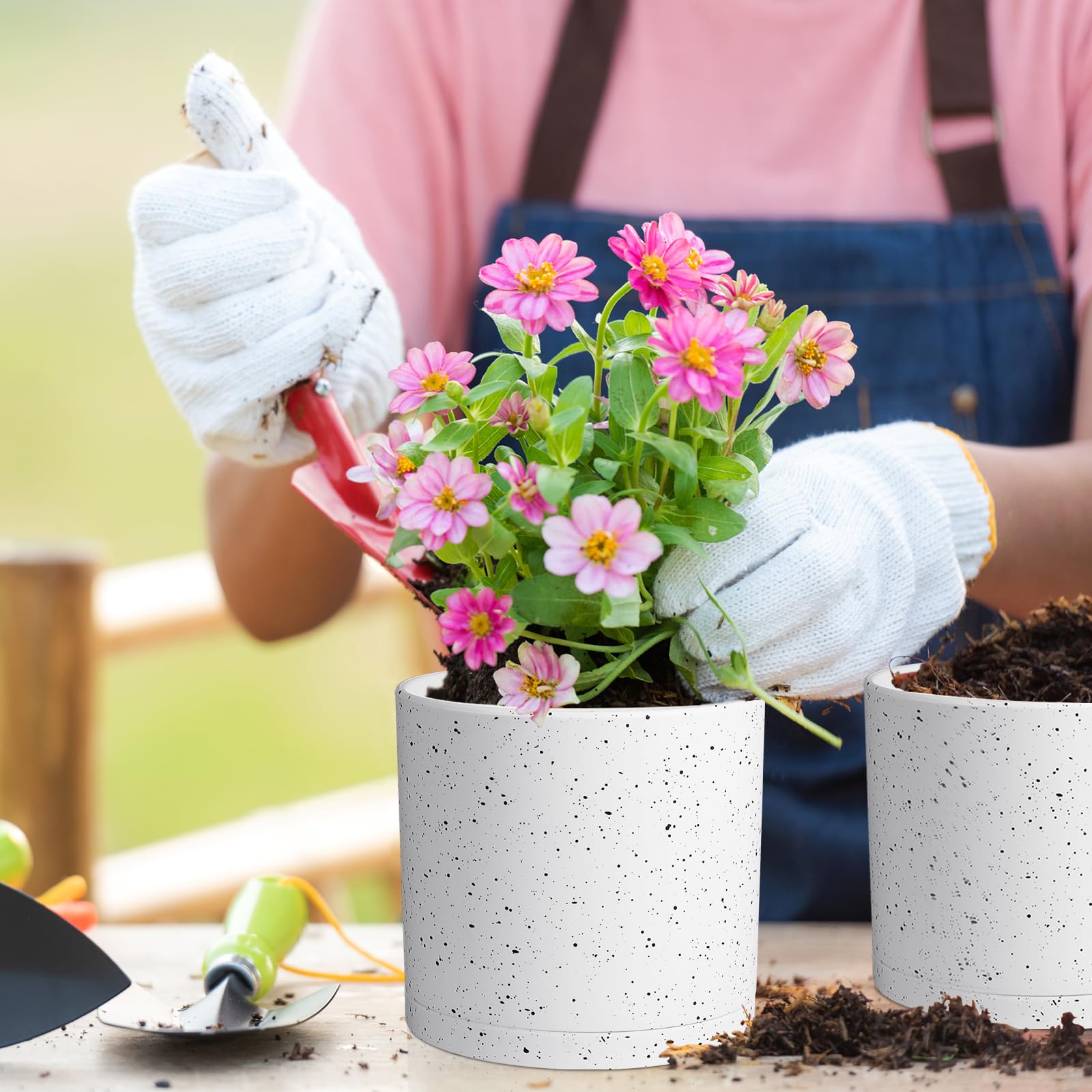 Snapklik.com : Meowell 12/10/8 Inch Large Plant Pots, 3 Pack Cylinder ...