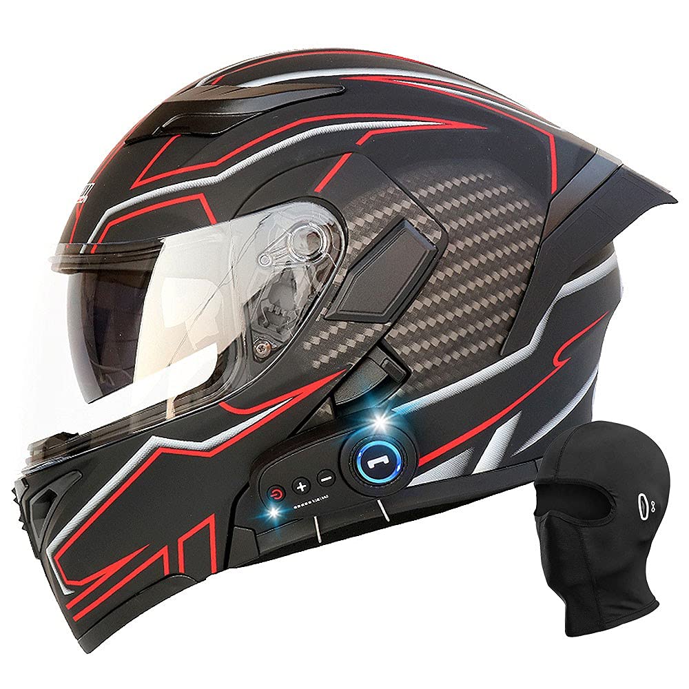 Buy BDTOT Motorcycle Helmet Modular Bluetooth with Tail ECE/DOT ...