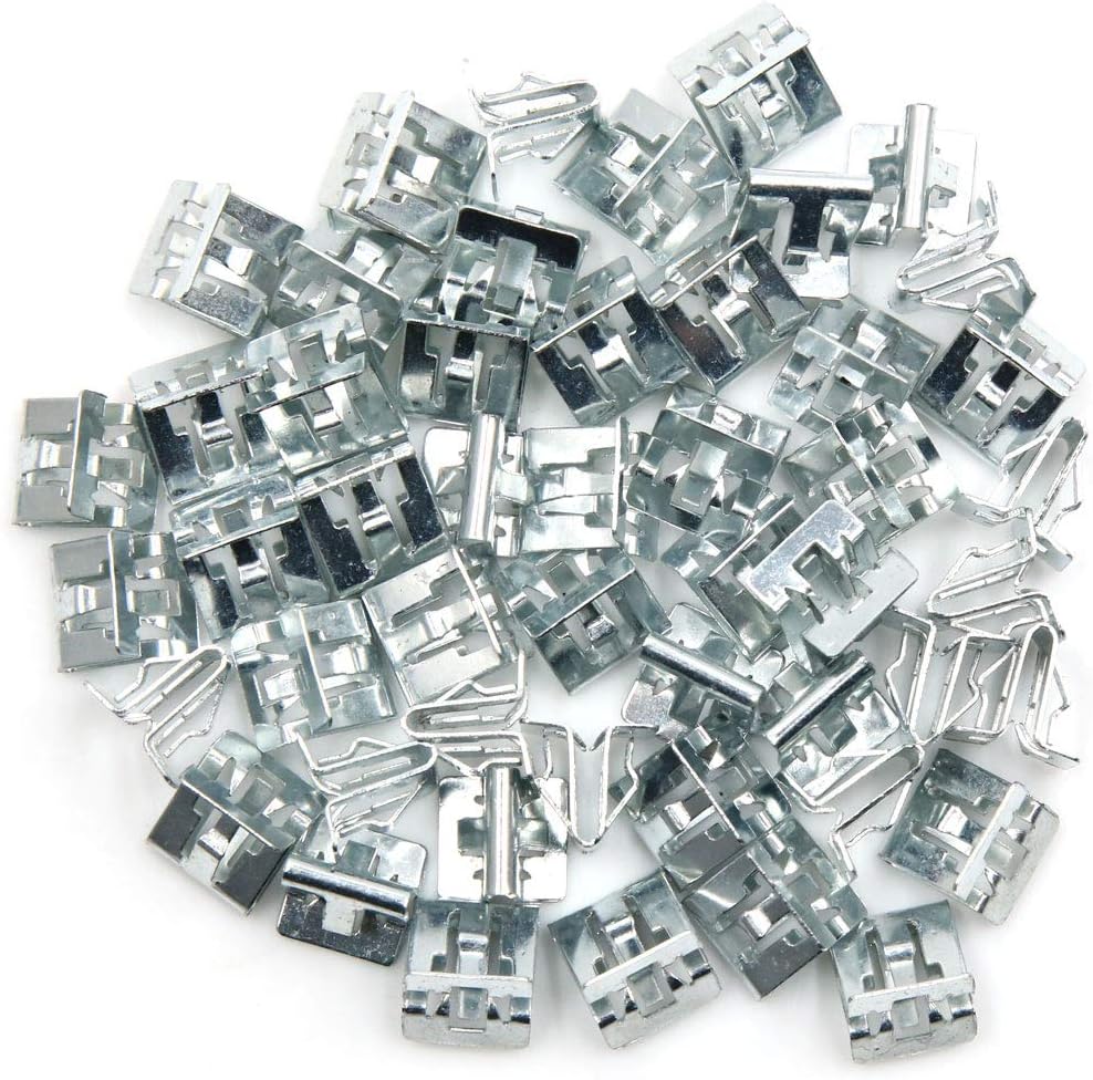 Amazon.co.jp: uxcell Metal Retainer Clips Universal Silver Tone Auto ...