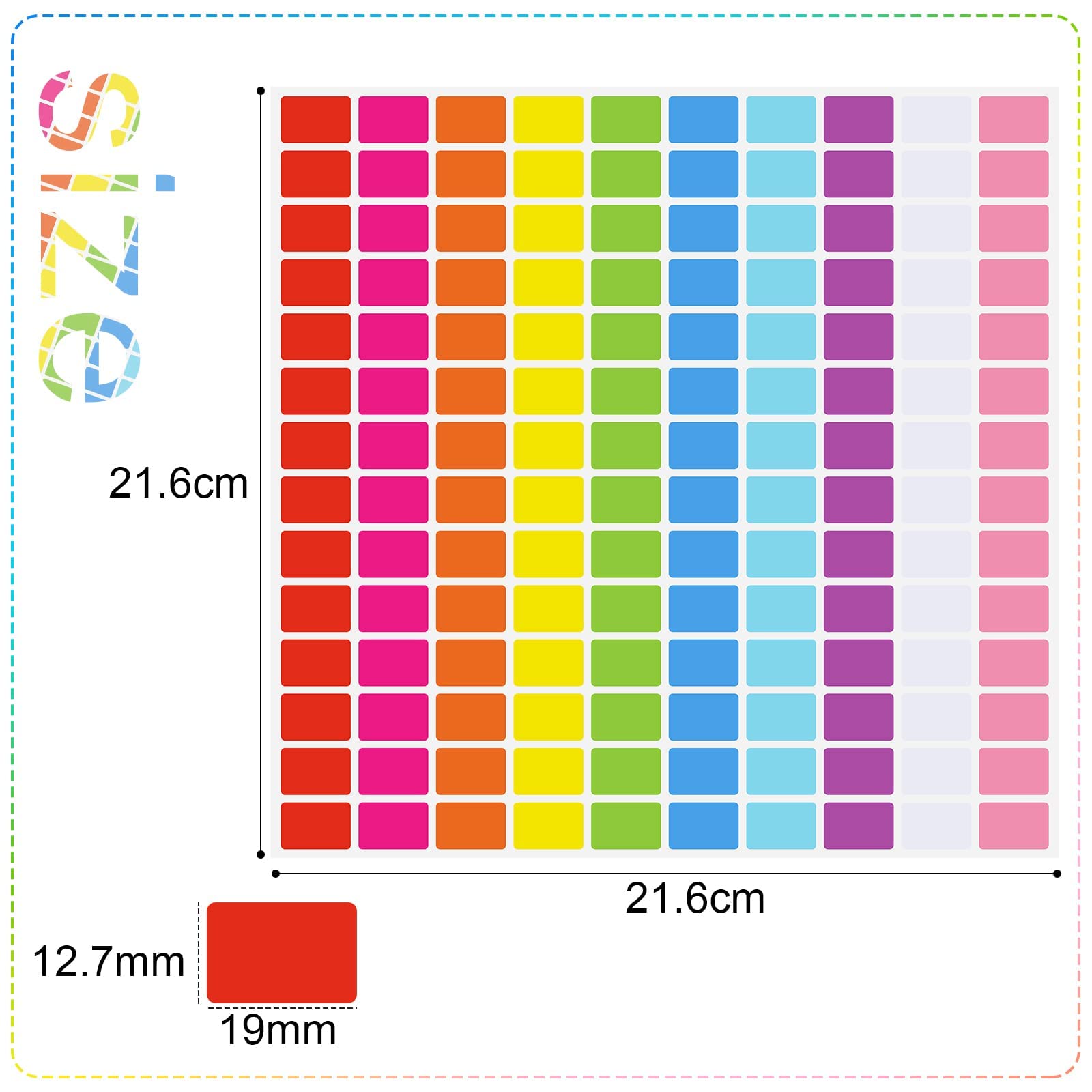 Snapklik.com : 2800 Pieces 10 Color Color Coding Labels Rectangle ...