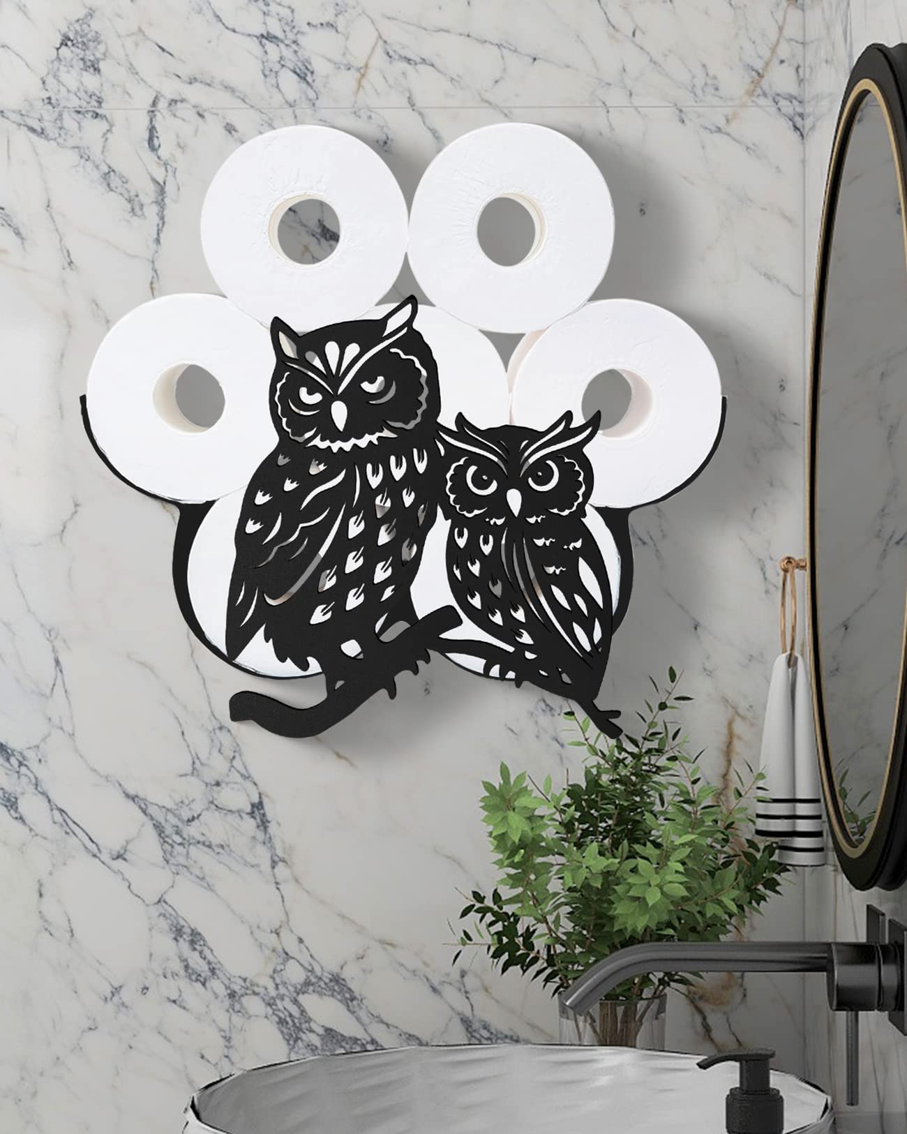 Amazon.com: Couple Owl Toilet Paper Holder Decorative, Bathroom Animal ...