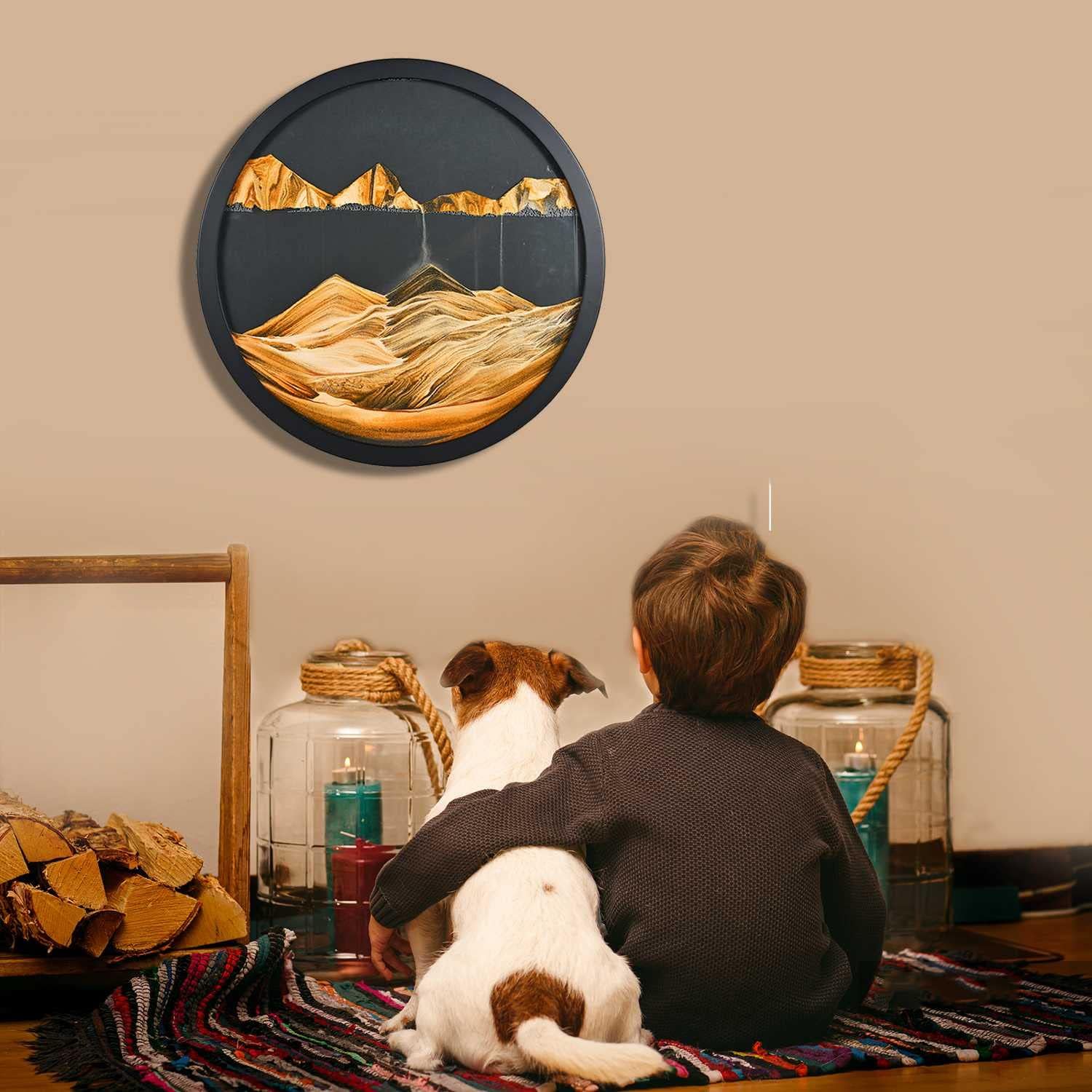 Amazon.com: SJHP 17.3inch Dynamic Sand Picture Wall Art, Moving Sand ...