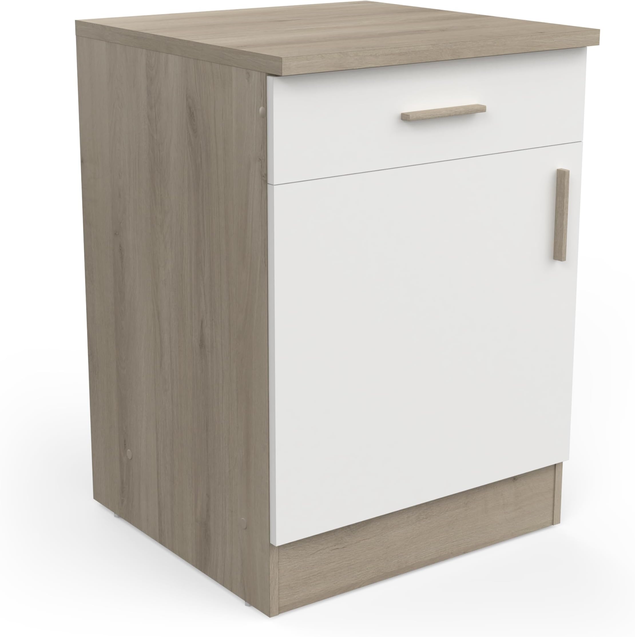 Meuble De Cuisine Bas Modulable avec Plan de Travail 1 Tiroir 1 Porte ...