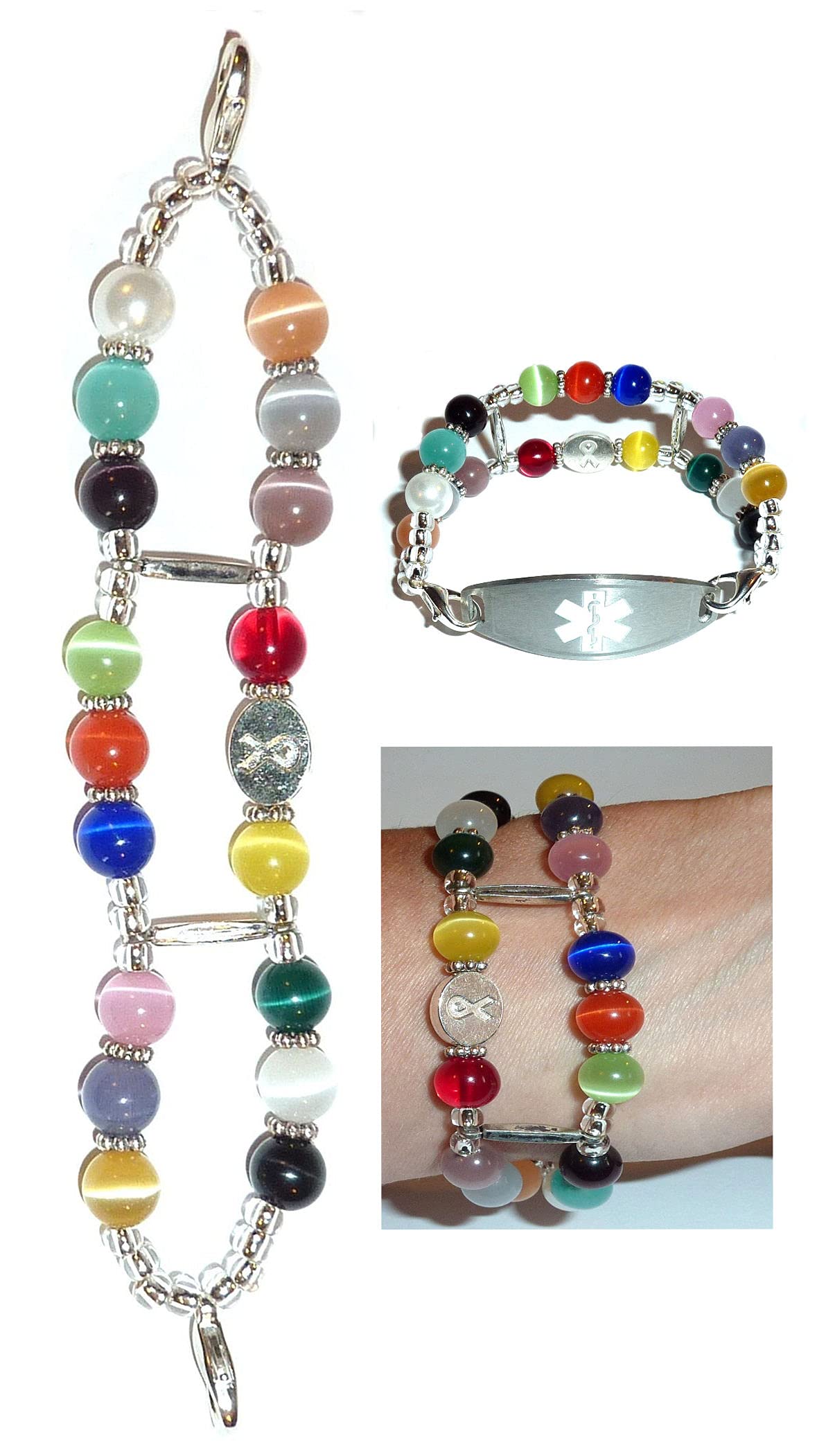 Amazon.com: Hidden Hollow Beads Women's 6" Medical Alert ID ...