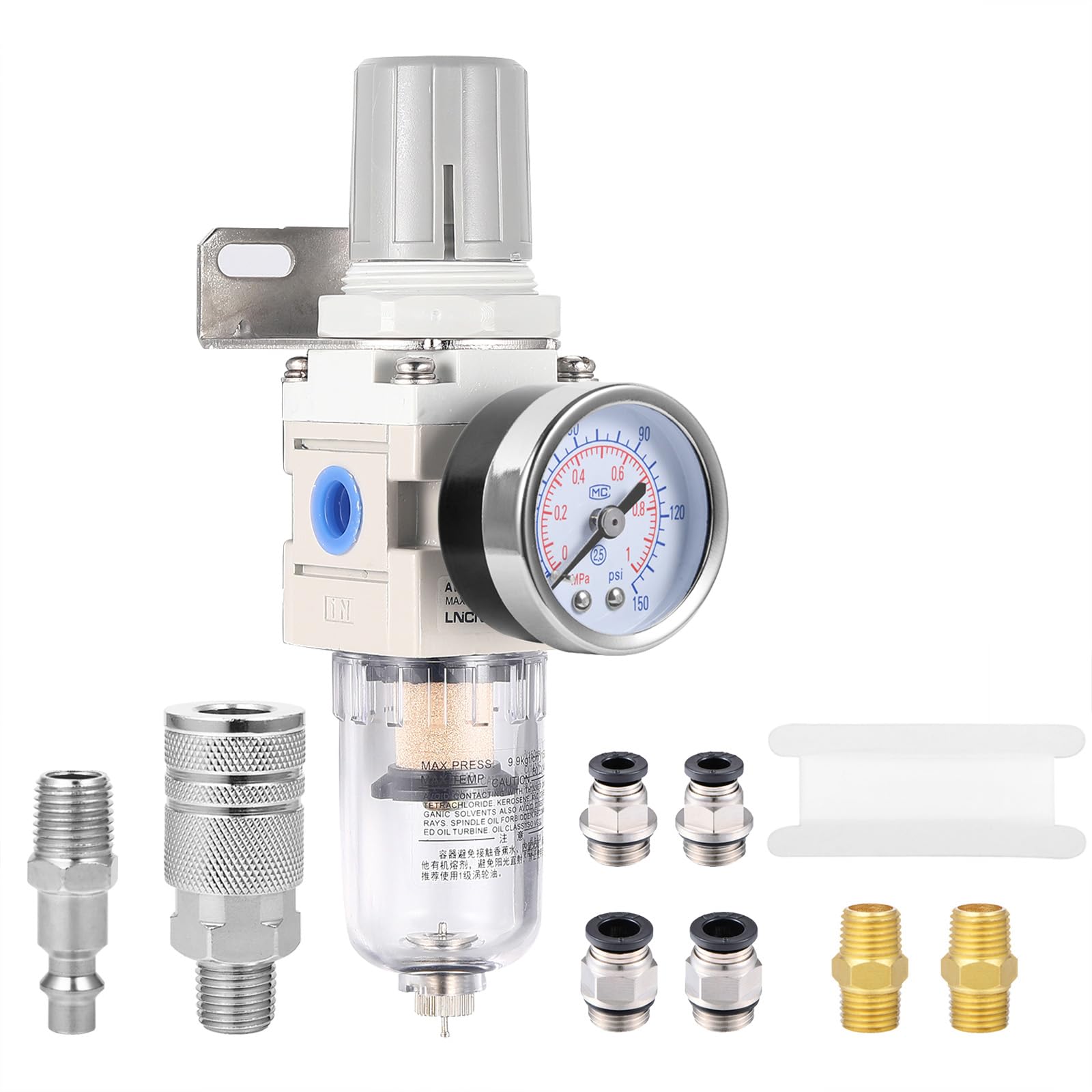 Snapklik.com : ZHONG AN 1/4 Inch NPT Air Filter Pressure Regulator