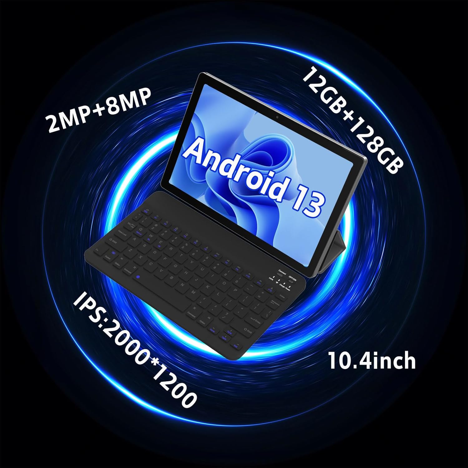 Aheadthink 10.4 inch Tablet Android 13 Tablet with Keyboard Case Mouse ...