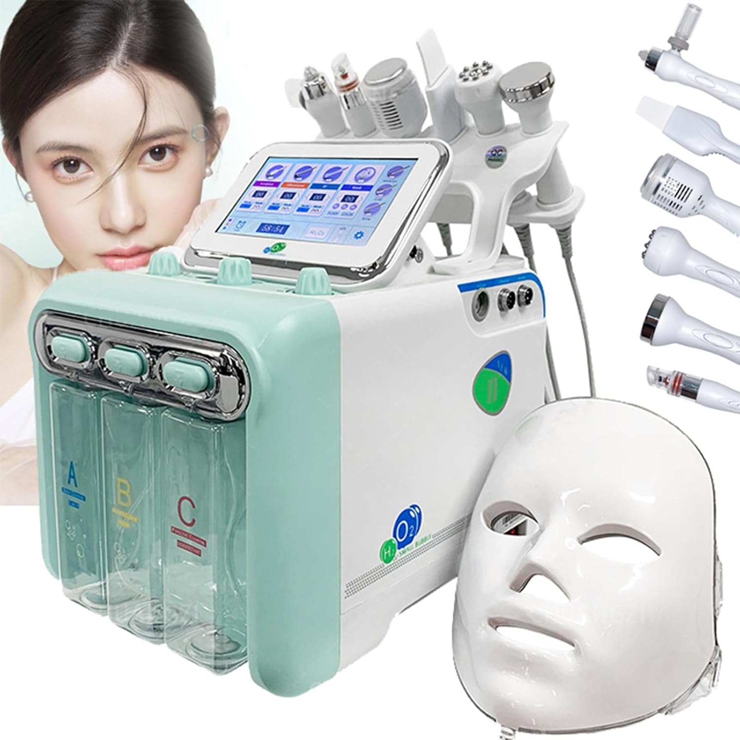 7 In 1 Hydrogen Oxygen Facial Beauty Machine, Small Bubble Face Care ...