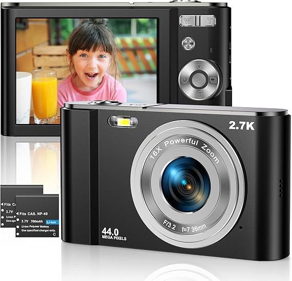 Amazon.com : Digital Camera 2.7K Ultra HD Mini Camera 44MP 2.8 Inch LCD ...